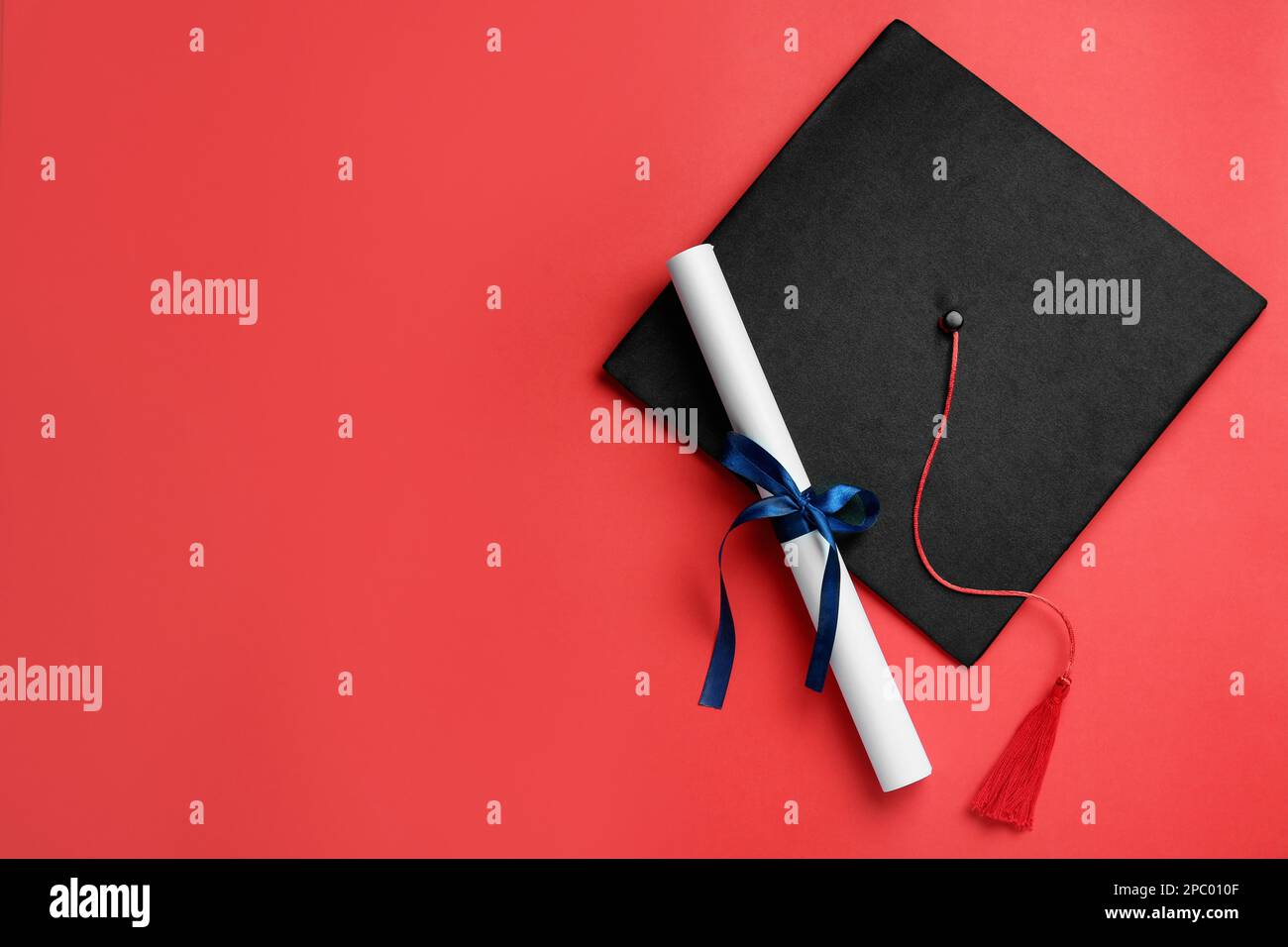 Red Graduation Cap Background