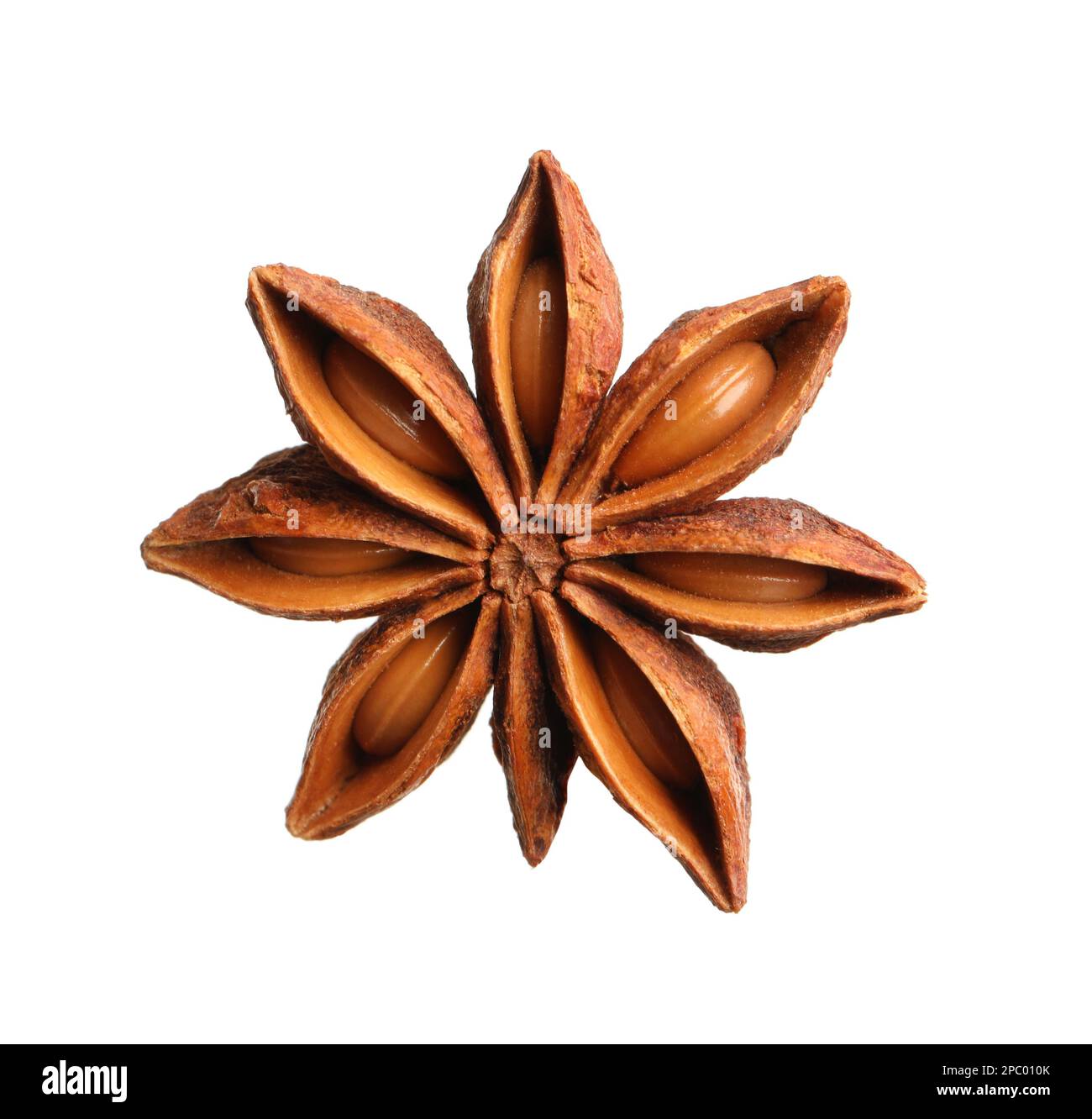 Dry anise star with seeds isolated on white Stock Photo - Alamy