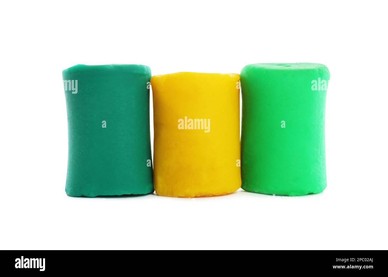 Different colorful play dough on white background Stock Photo - Alamy