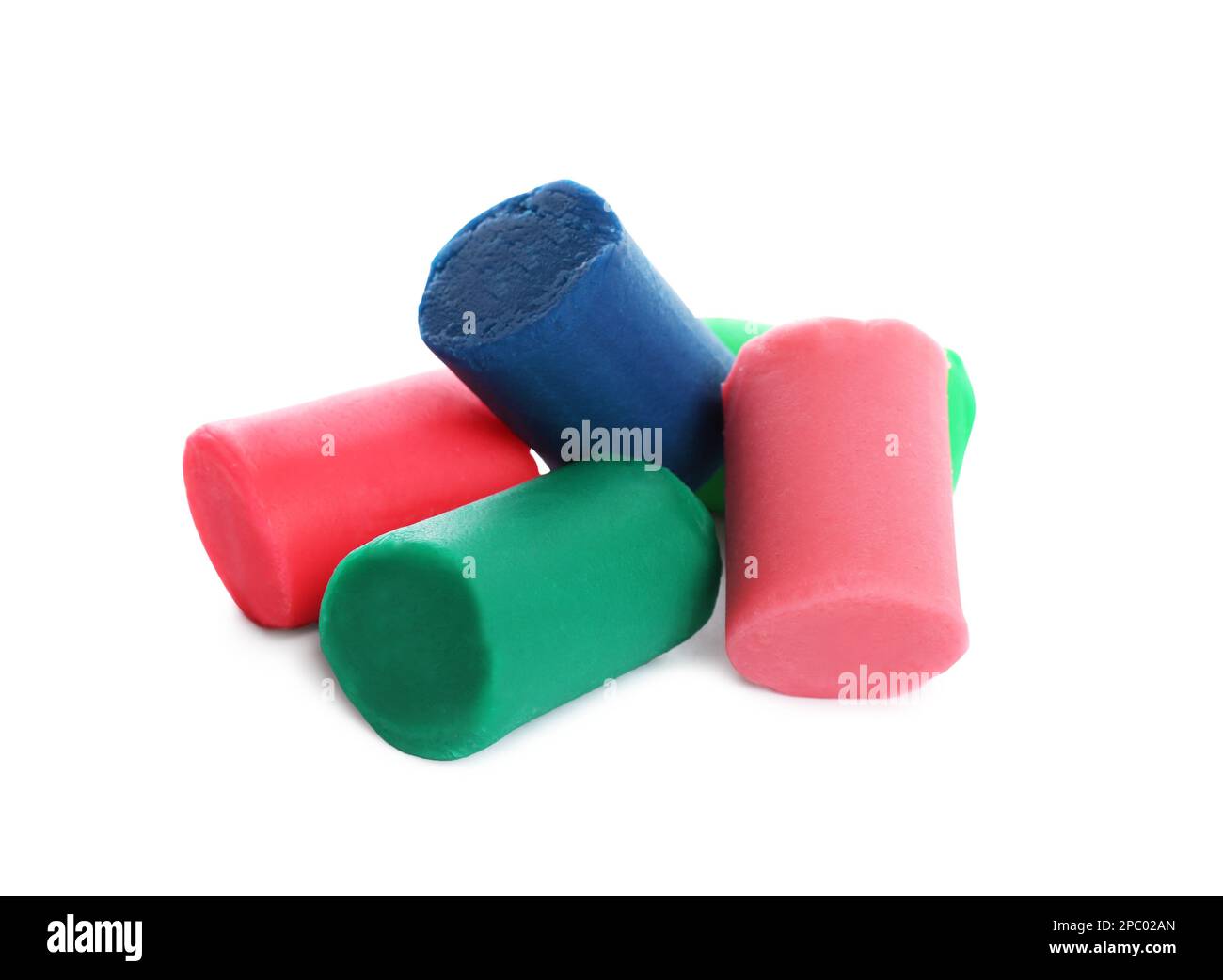 Different colorful play dough on white background Stock Photo - Alamy