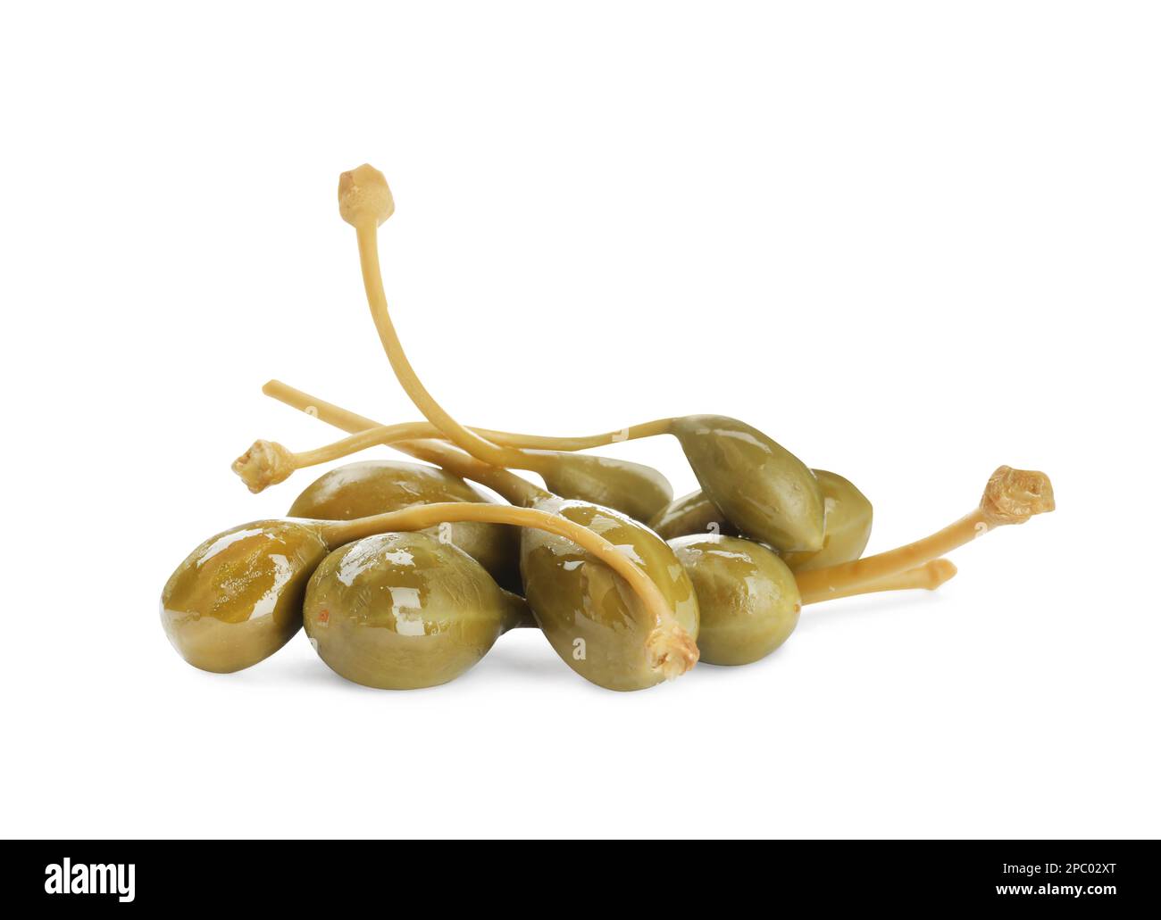 Pile of delicious pickled capers on white background Stock Photo - Alamy