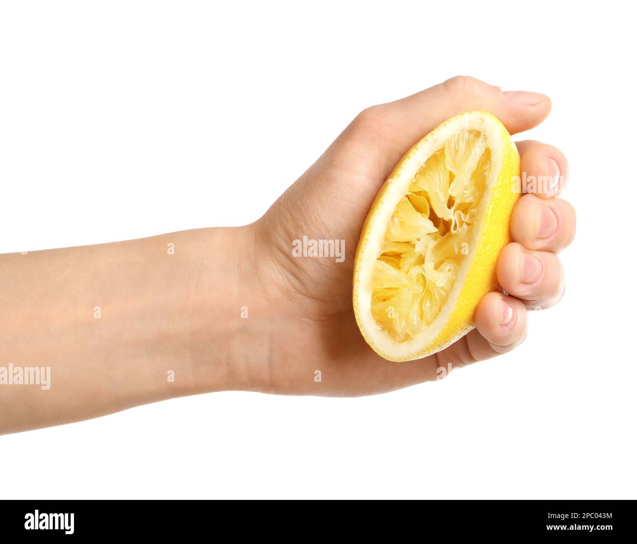 Hand lemon squeezed Cut Out Stock Images & Pictures - Alamy