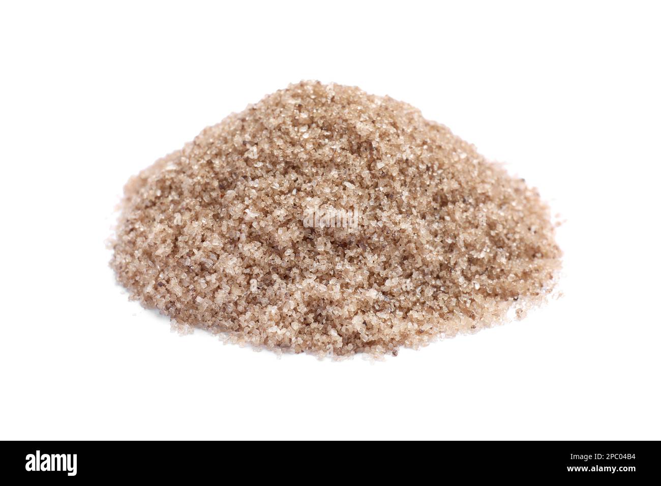 Heap of brown salt on white background Stock Photo - Alamy