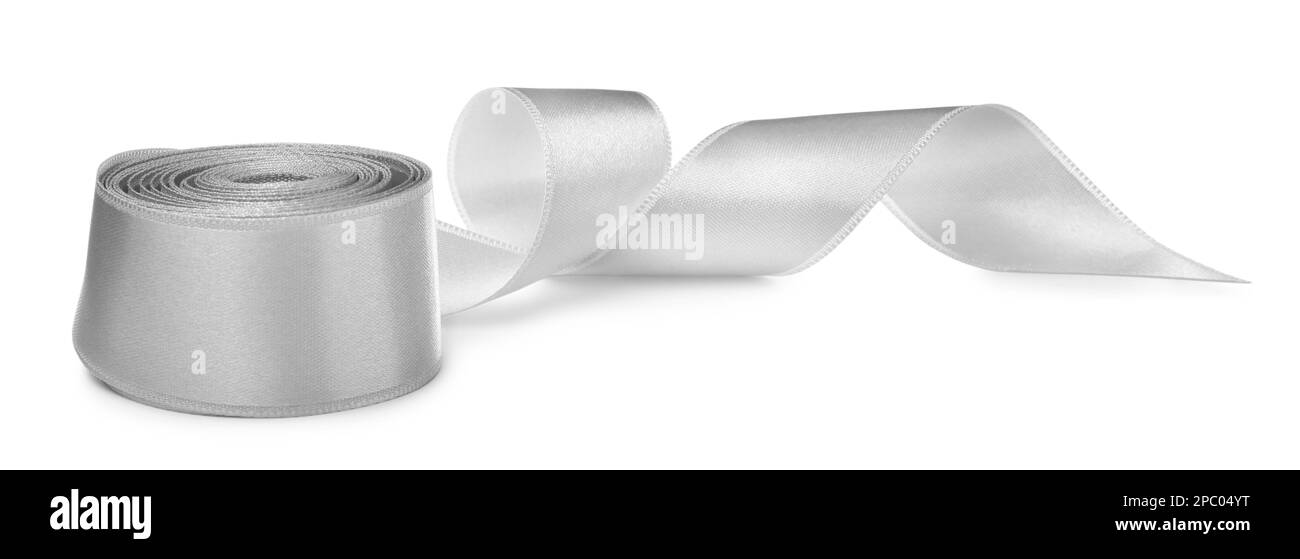 Beautiful ribbon isolated on white. Festive decor Stock Photo - Alamy