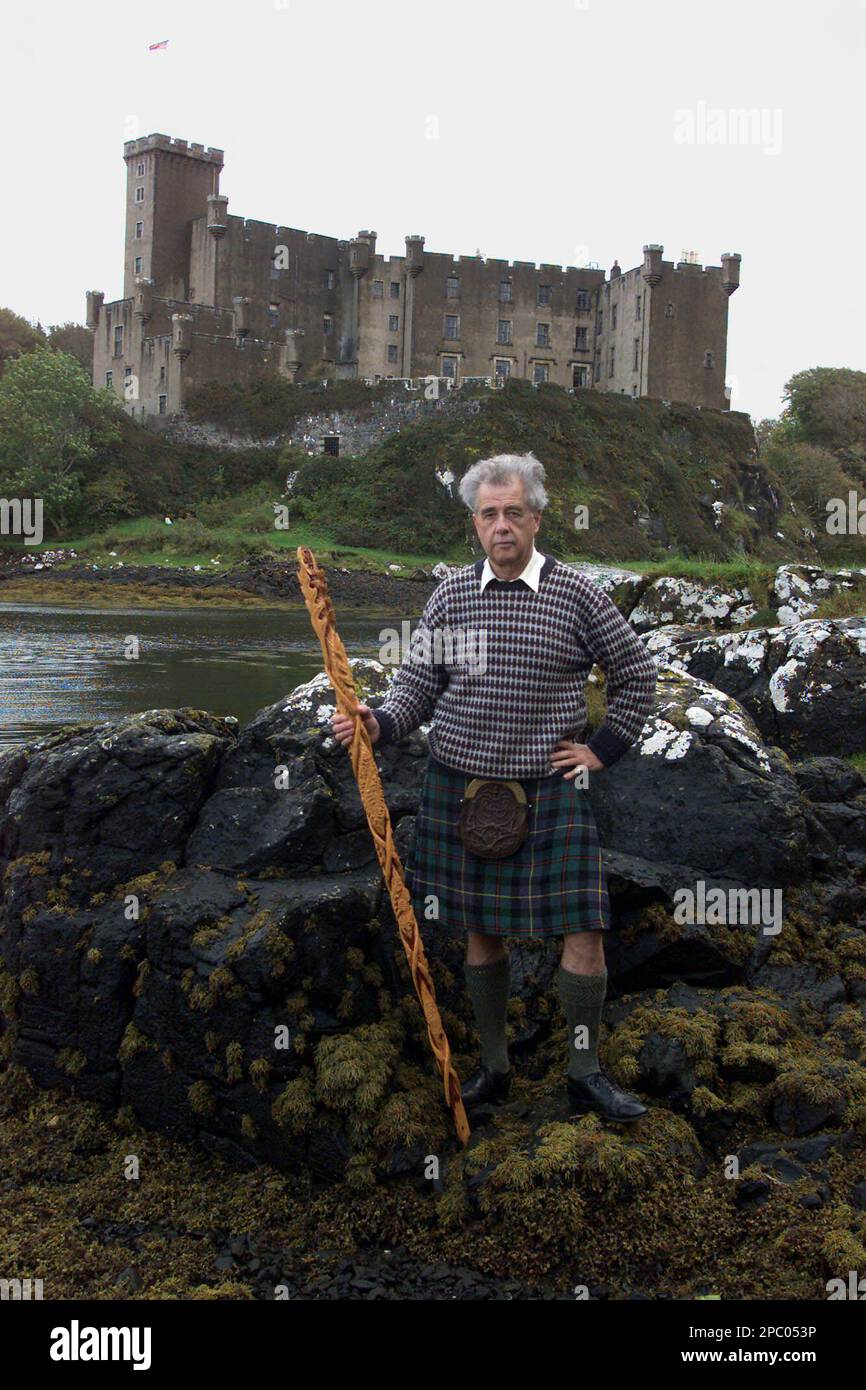 John MacLeod, chief of the clan MacLeod, poses outside the family seat ...