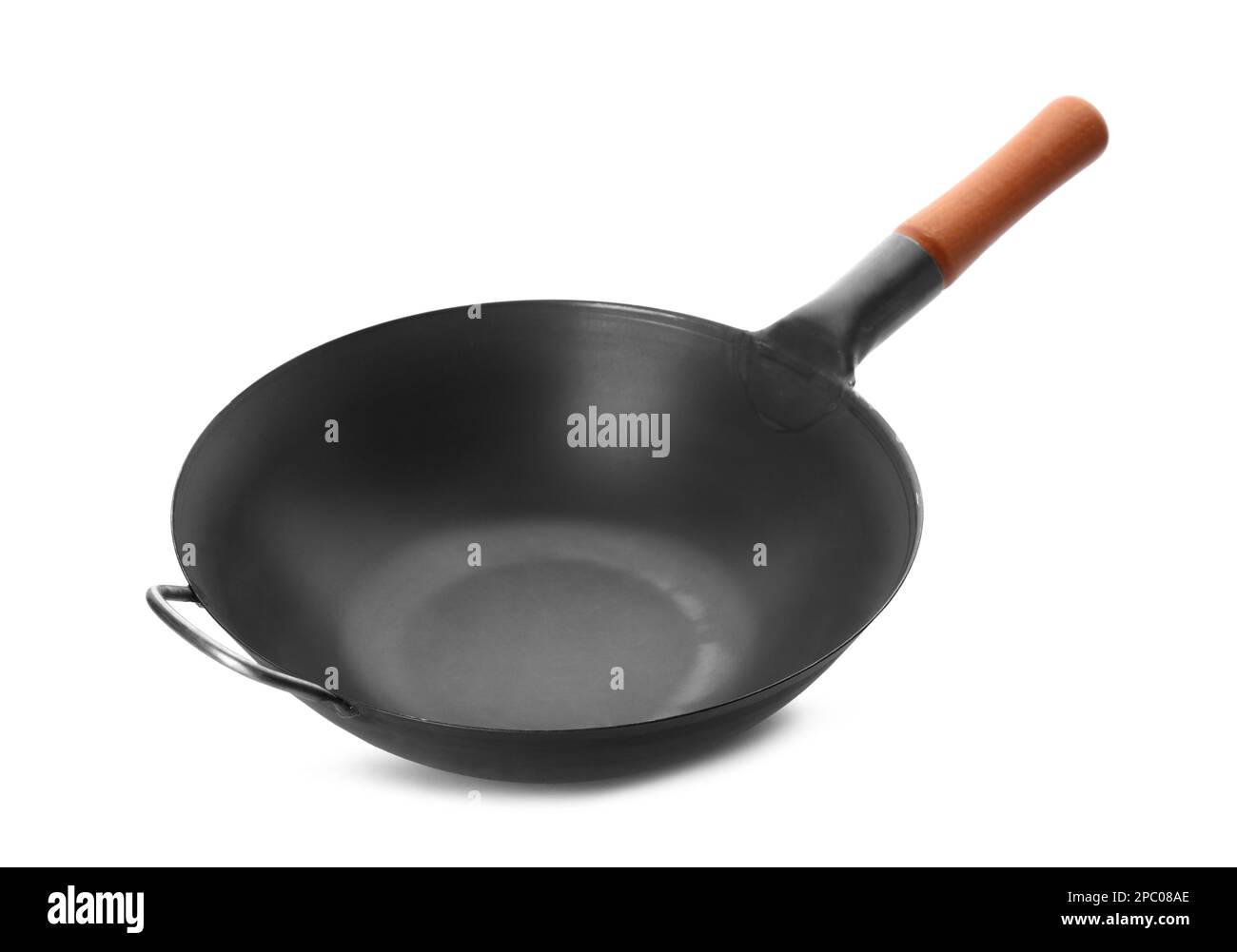 Empty iron wok isolated on white. Chinese cookware Stock Photo - Alamy