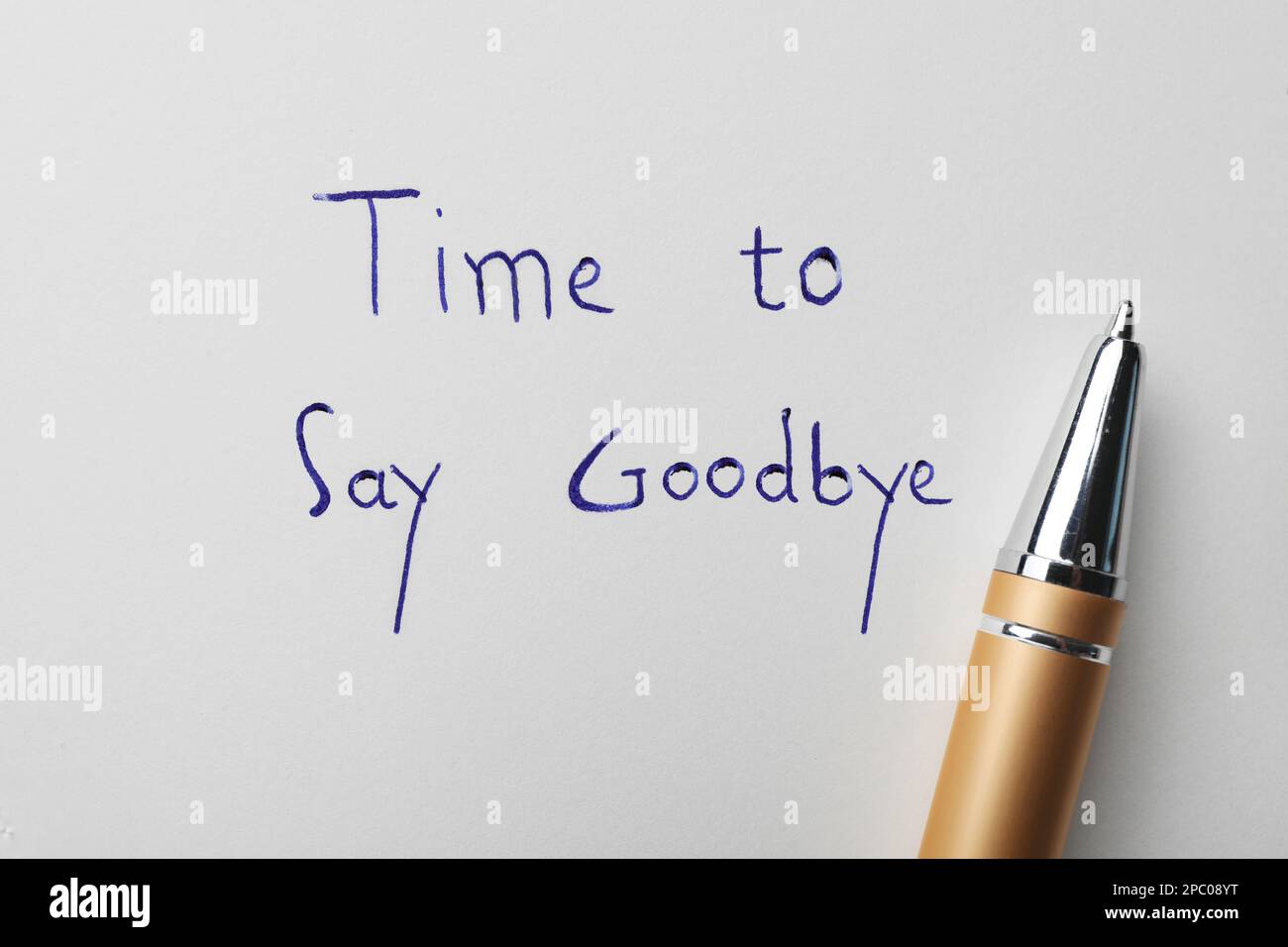 Goodbye message on paper note hi-res stock photography and images - Alamy