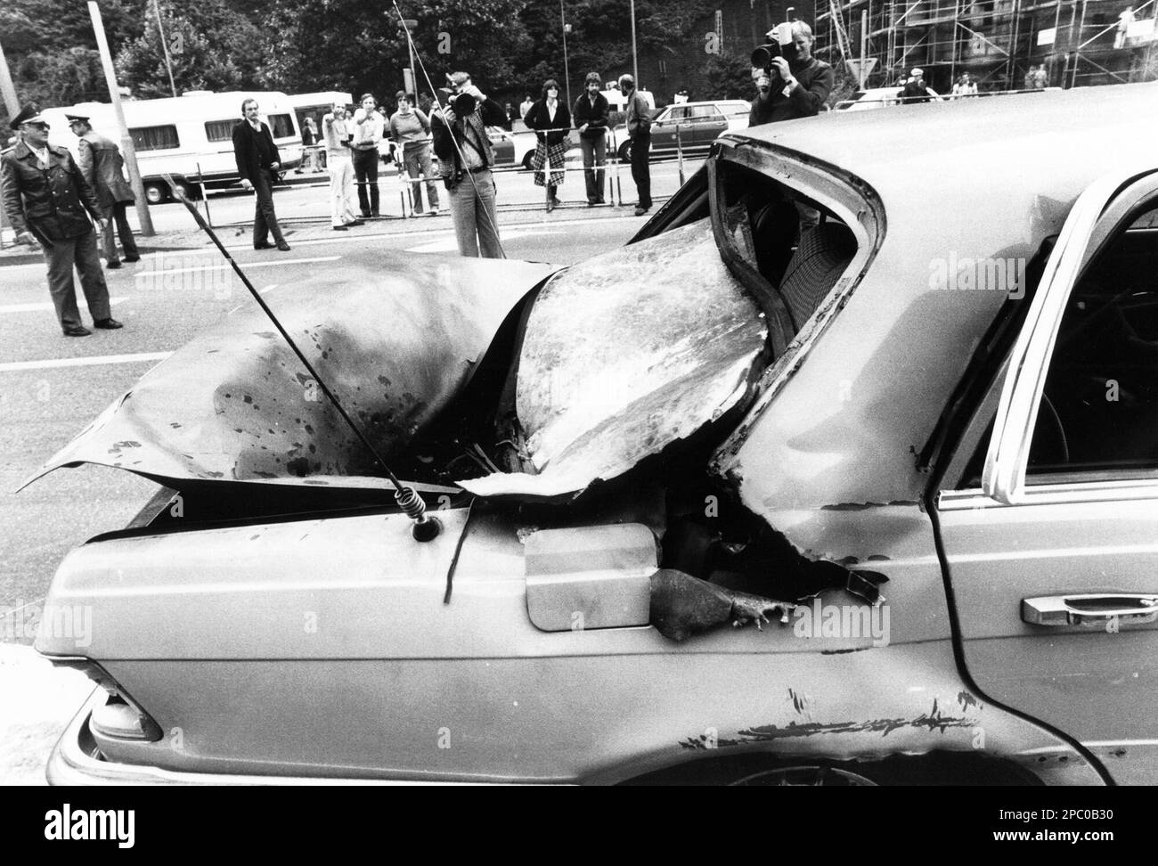 ** FILE ** The destroyed car of U.S. General Frederick J. Kroesen is ...