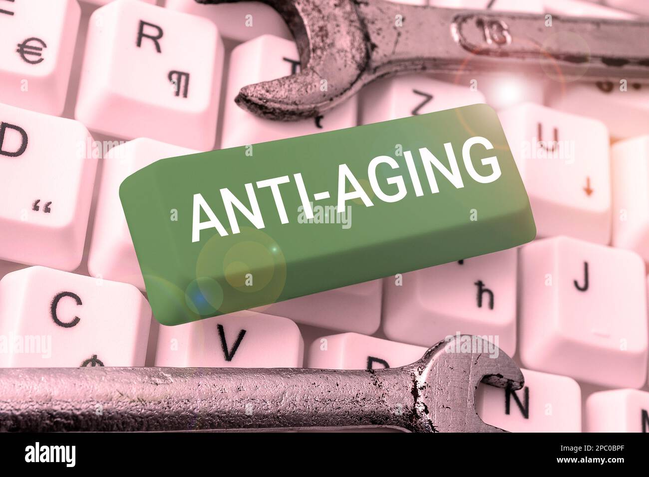 Hand writing sign Anti Aging. Business showcase A product designed to ...