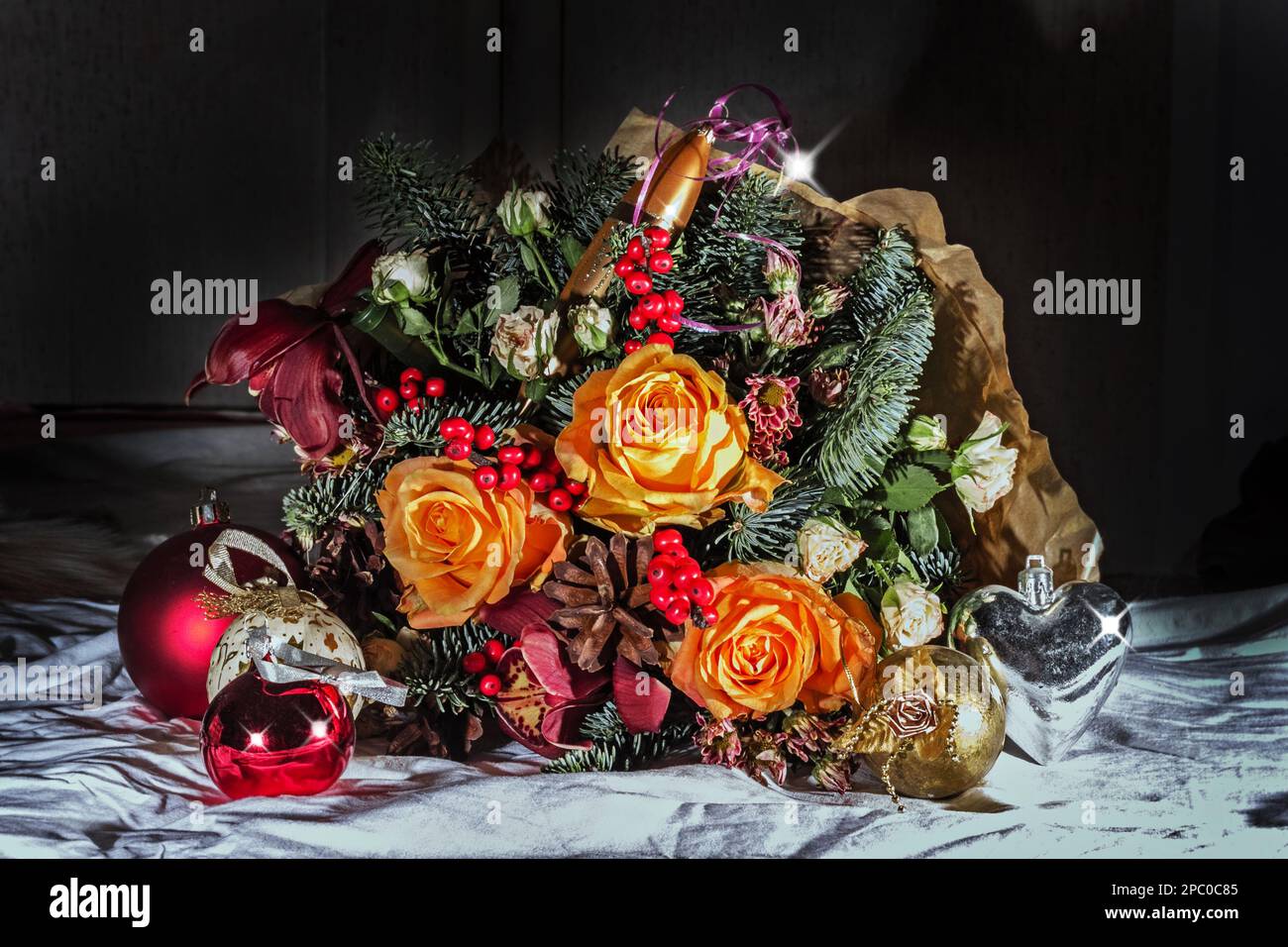 Real nice pretty Christmas and new Year's holiday bouquet like symbol ...