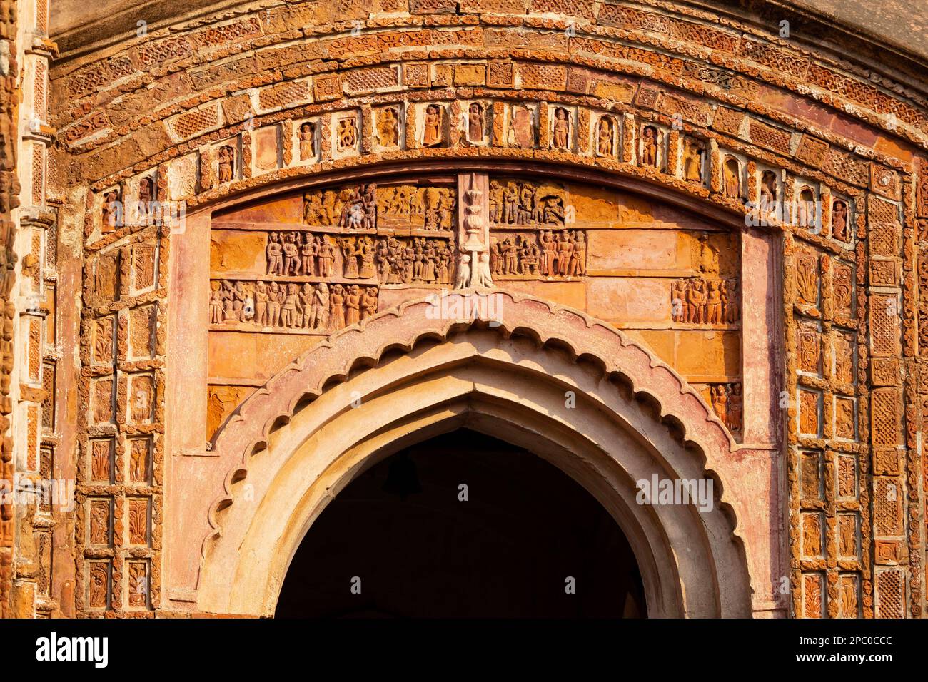 Red Bricks Temple of Lalji with Human life depiction, Kalna, West ...