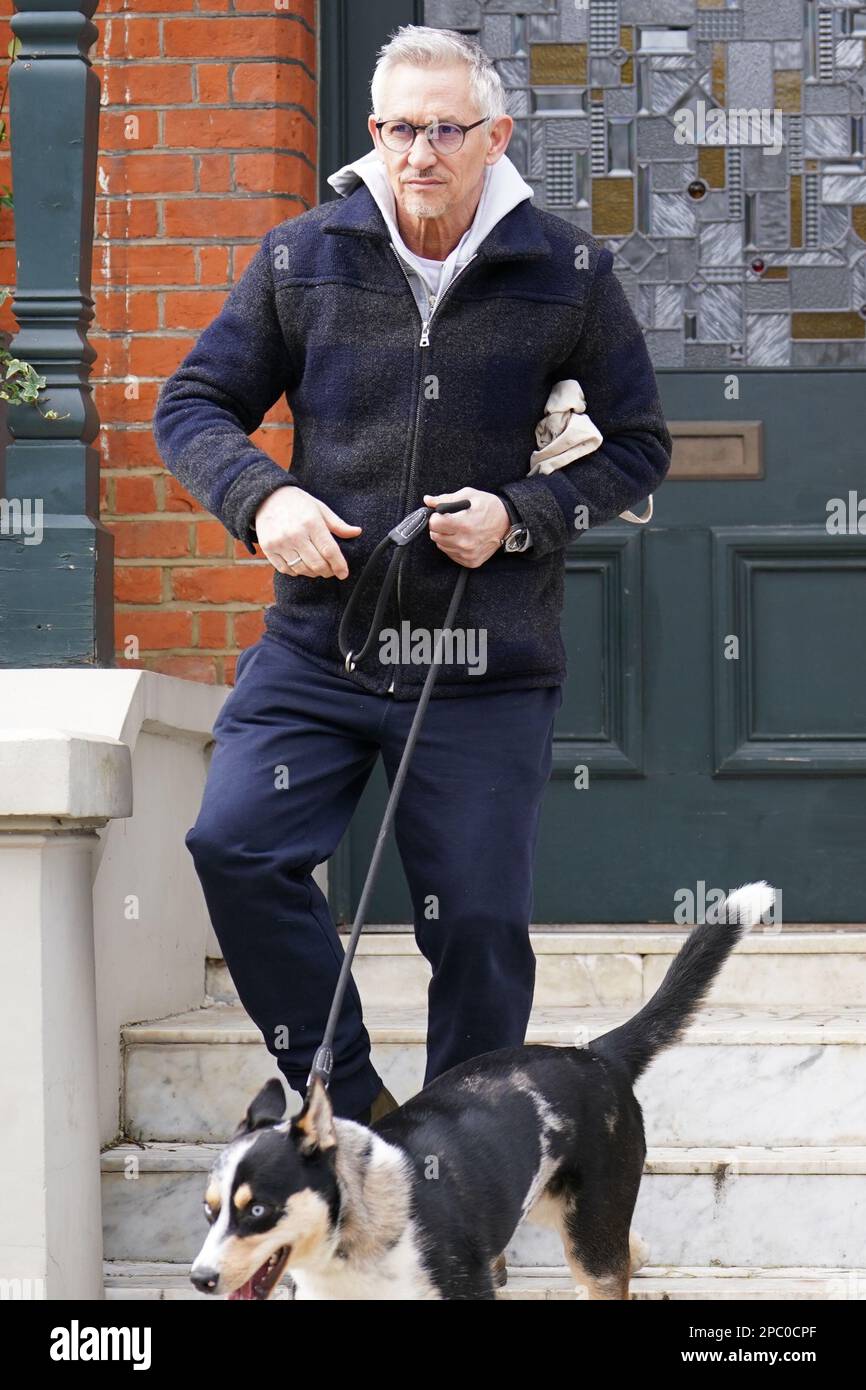 Match Of The Day host Gary Lineker leaves his home in London with his ...
