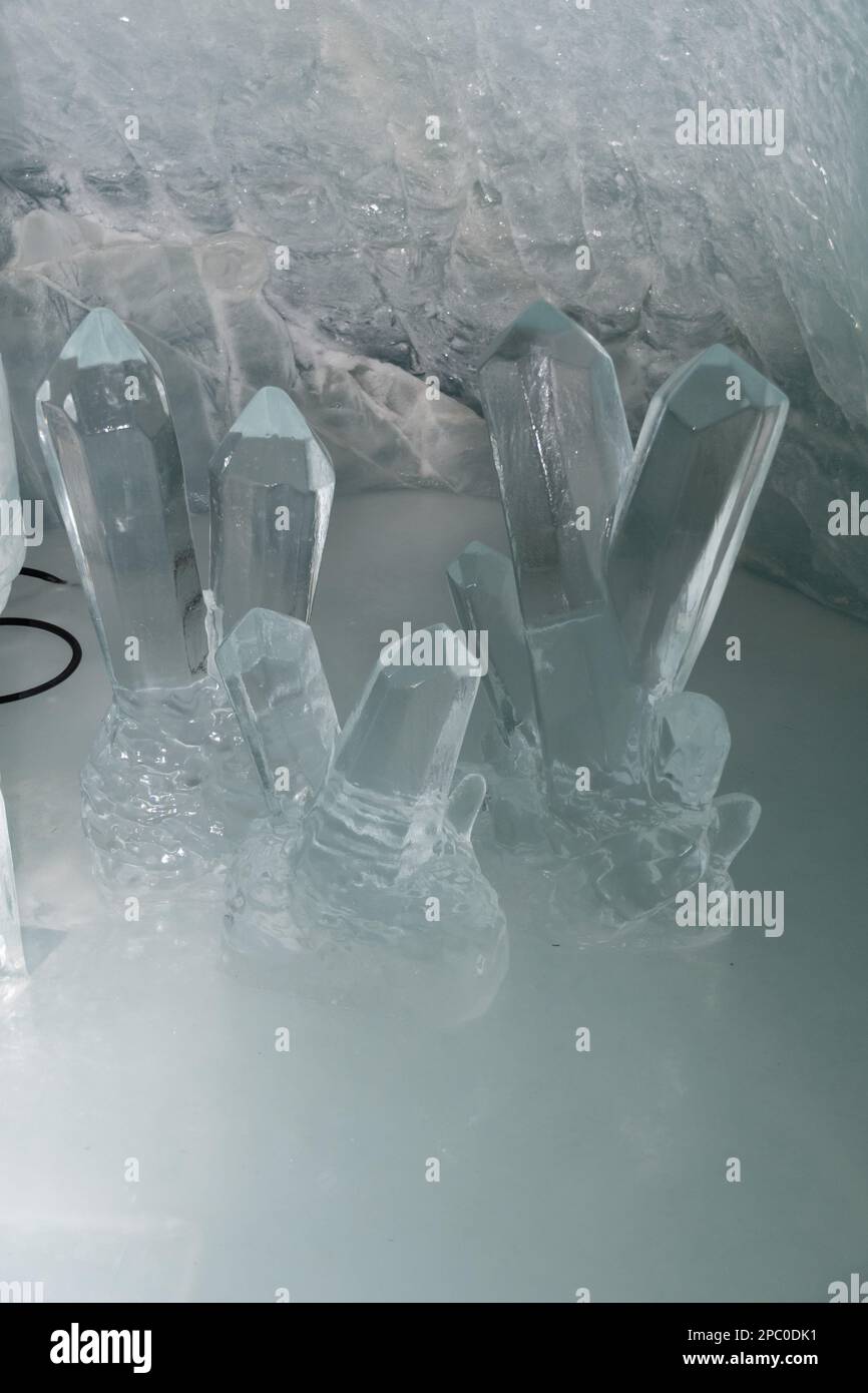 Jungfraujoch, Canton Bern, Switzerland, February 11, 2023 Ice crystal ...
