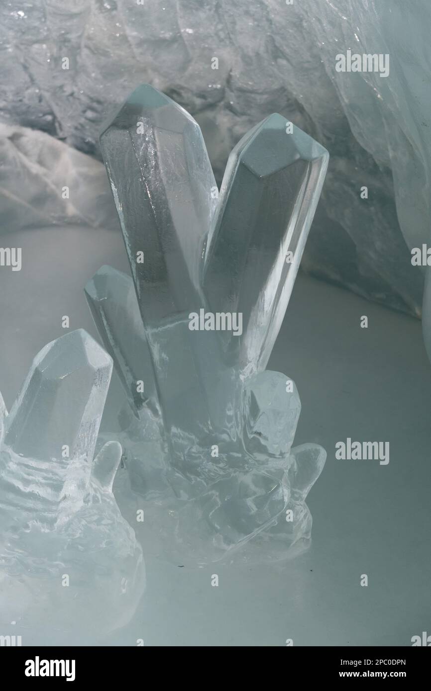 Jungfraujoch, Canton Bern, Switzerland, February 11, 2023 Ice crystal ...
