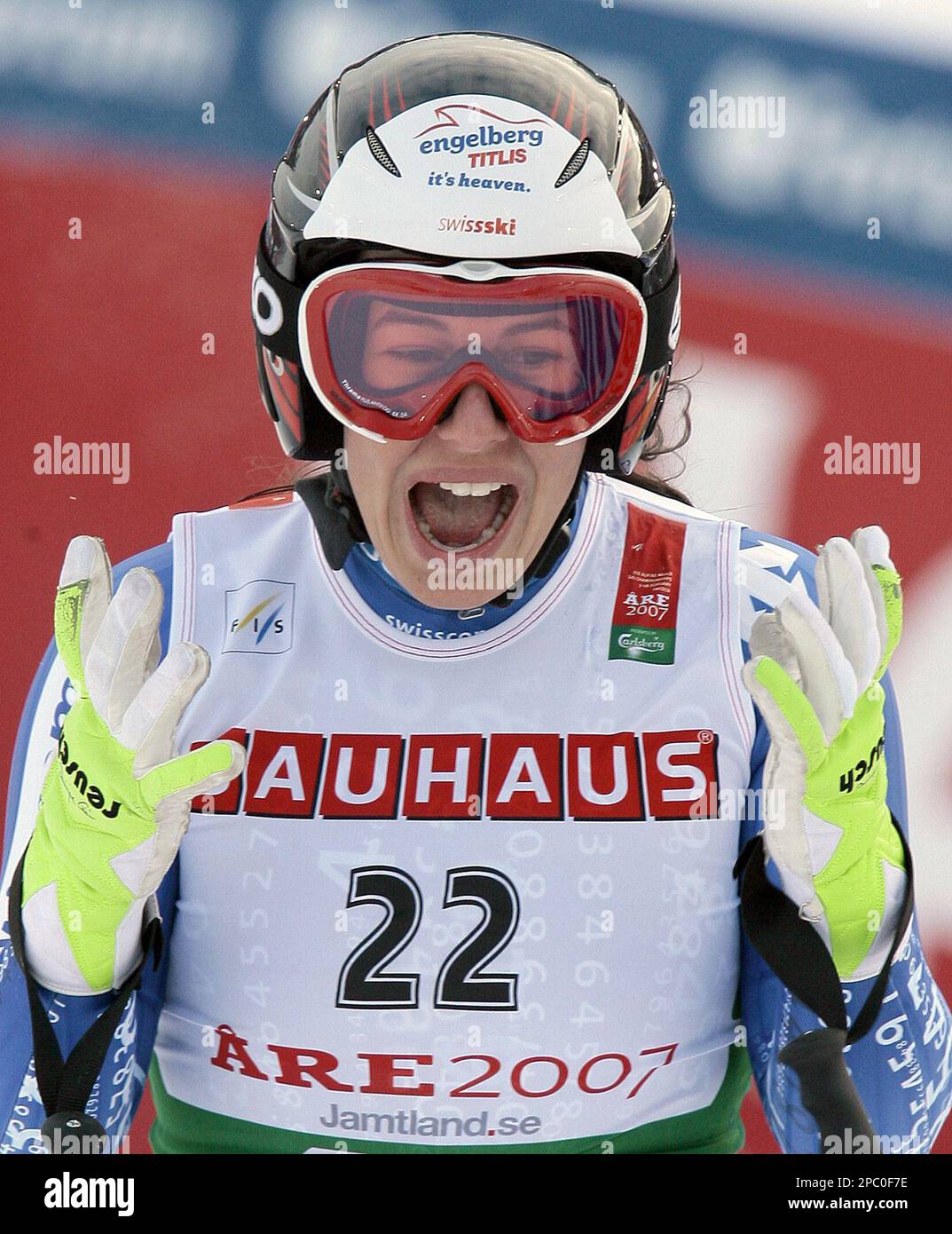 Switzerland's Dominique Gisin reacts after placing in 5th position in ...
