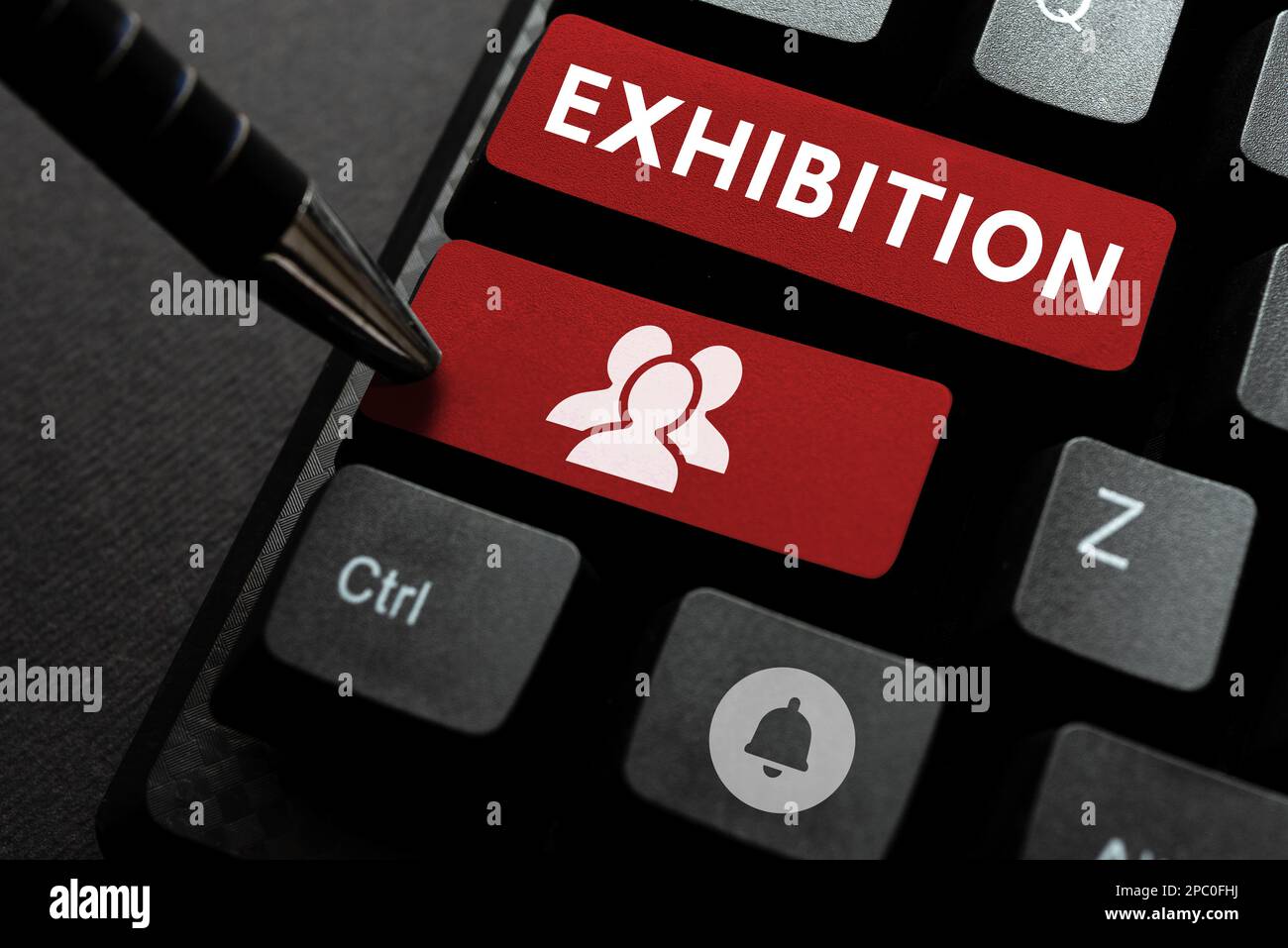 Sign displaying Exhibition. Concept meaning and act of exposing ...