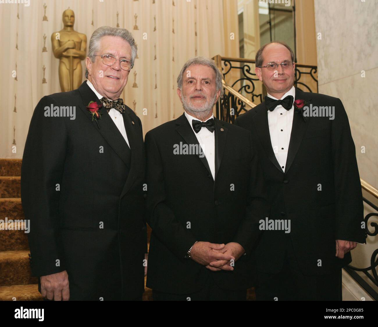 Academy President Sid Ganis, center; Gordon E. Sawyer Award winner Ray ...