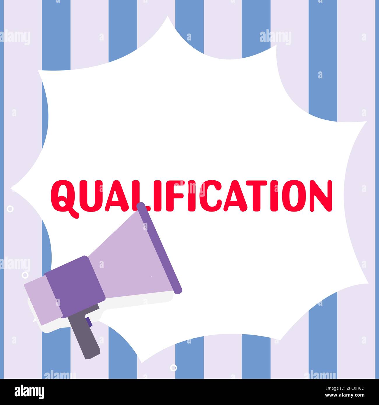 Text caption presenting Qualification. Business showcase Officially ...