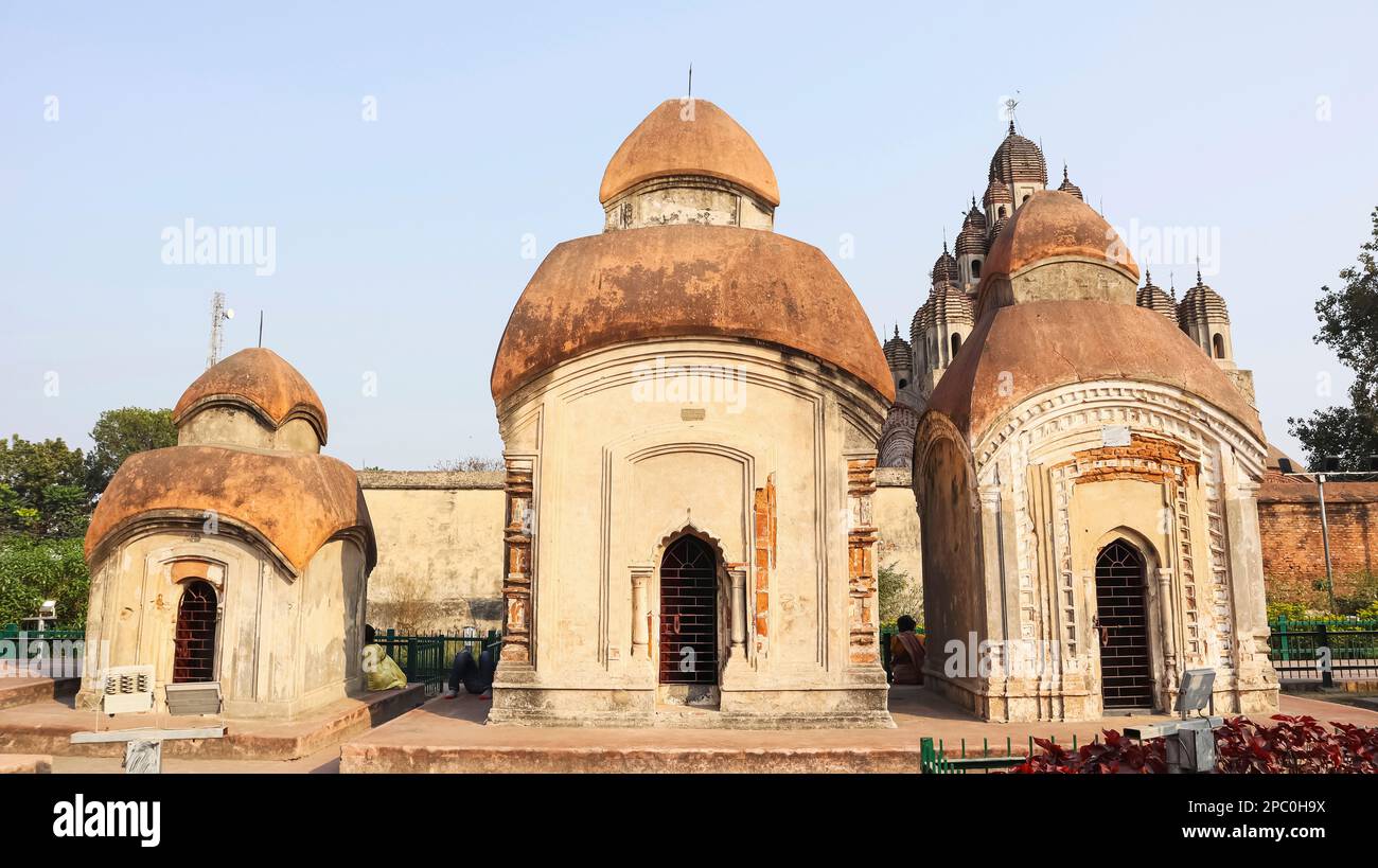 Rear View of Panch Ratna Temple, Kalna, West Bengal, India Stock Photo ...