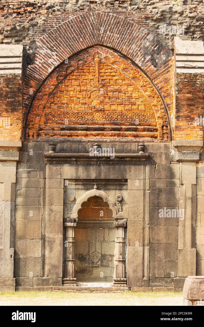 Carvings on bricks Inside of Adina Mosque, Built in 1364-74 by Sultan ...