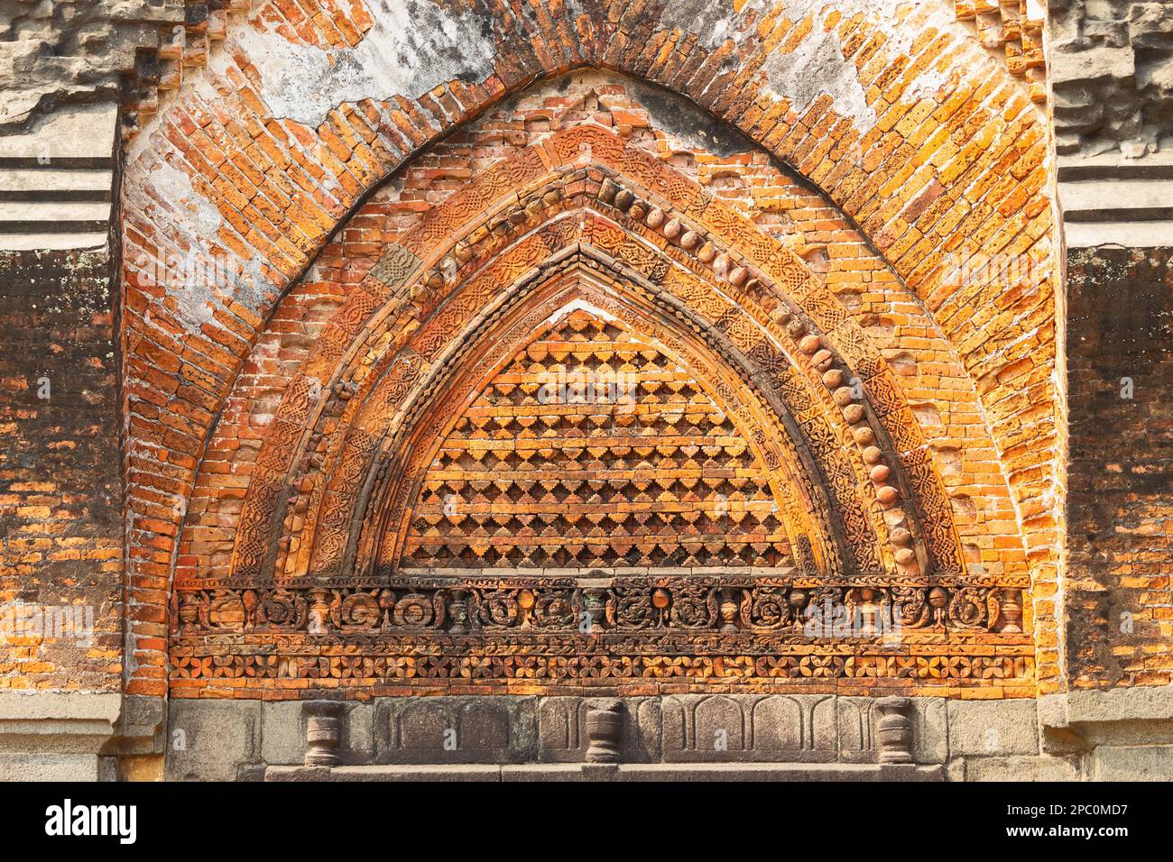 Carvings on bricks Inside of Adina Mosque, Adina Malda, West Bengal ...