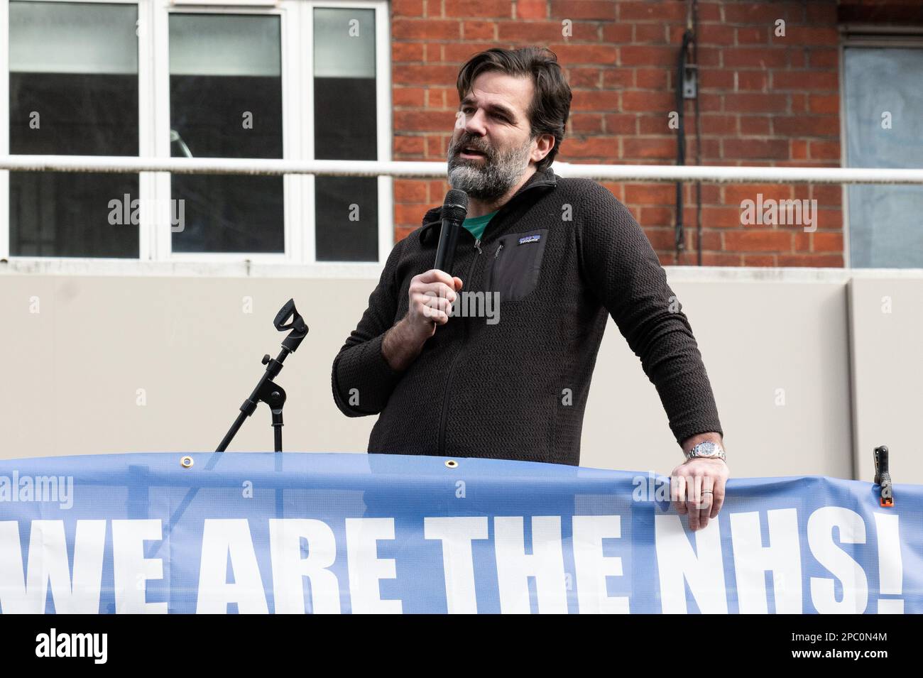 London, UK. 11 March, 2023. Comedian, actor and activist Rob Delaney ...