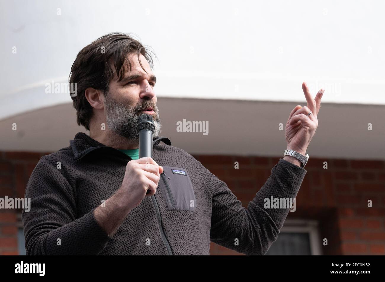 London, UK. 11 March, 2023. Comedian, actor and activist Rob Delaney ...