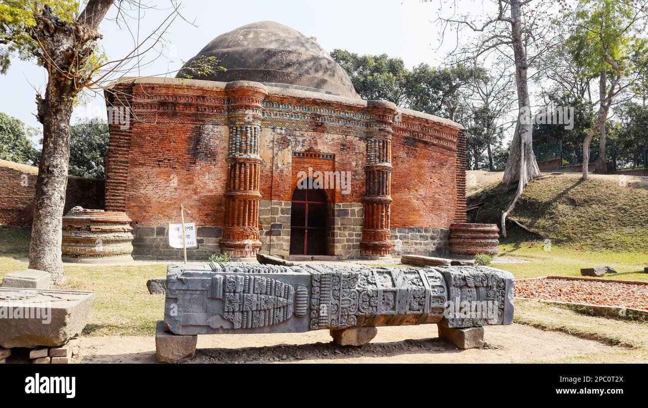 Hindu Temples Carved Pillar in Front of Gumti Gate, Gour, Malda, West ...