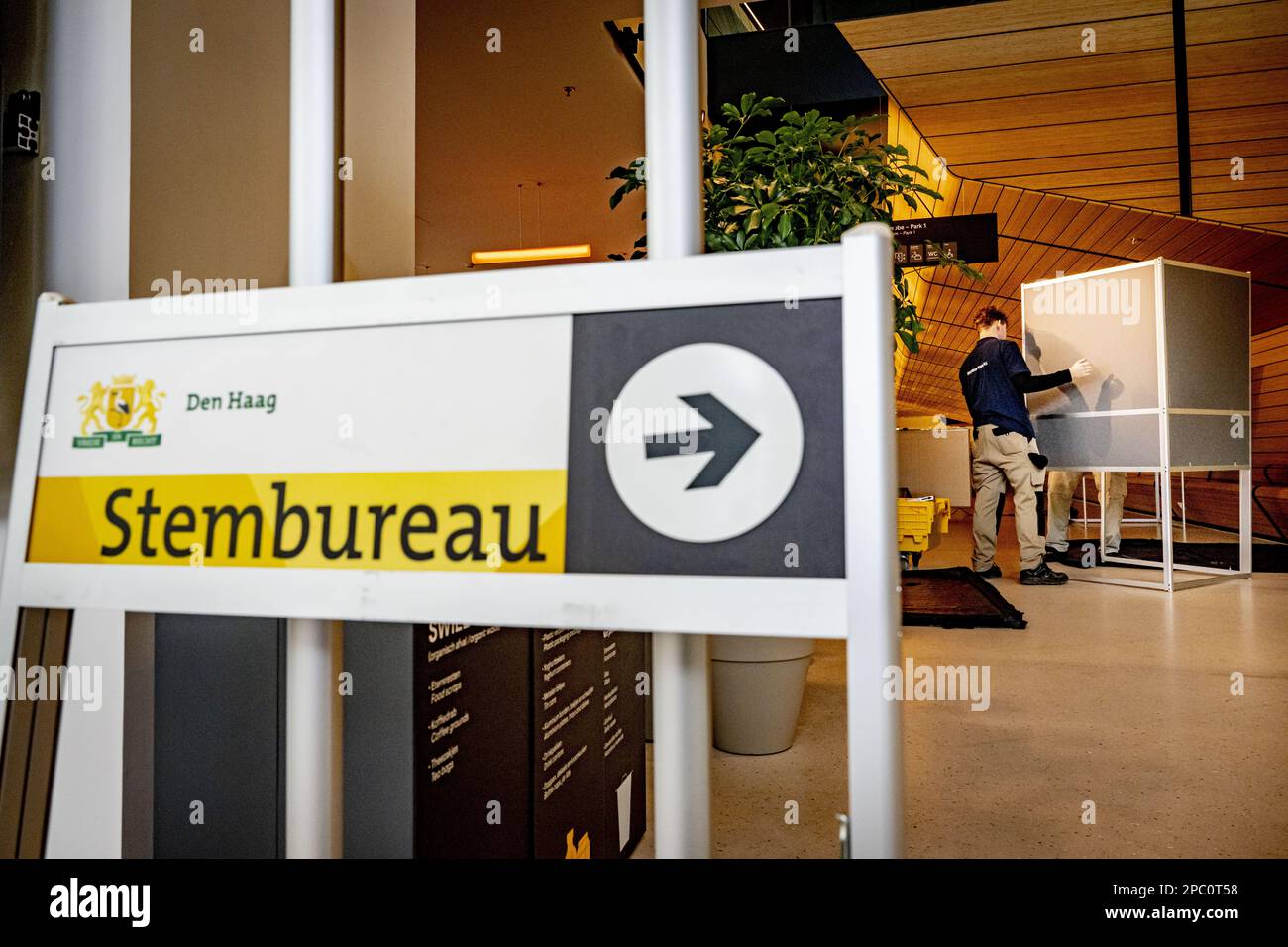 THE HAGUE - The construction of a polling station in Amare concert hall ...