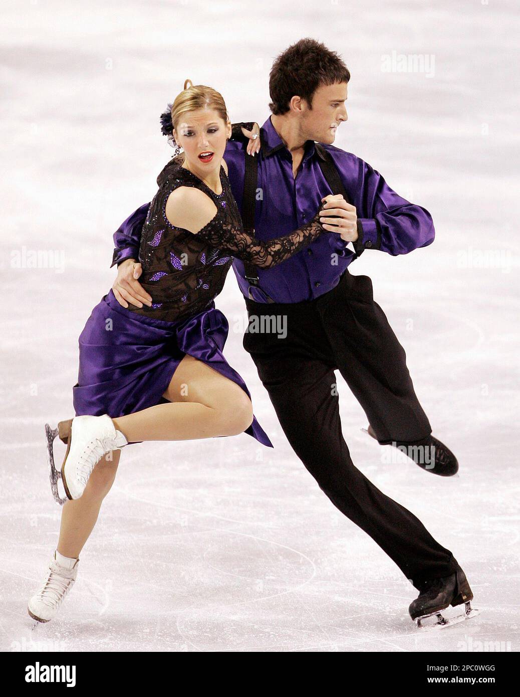 Canadian's Lauren Senft, left, and Leif Gislason skate in the ice ...
