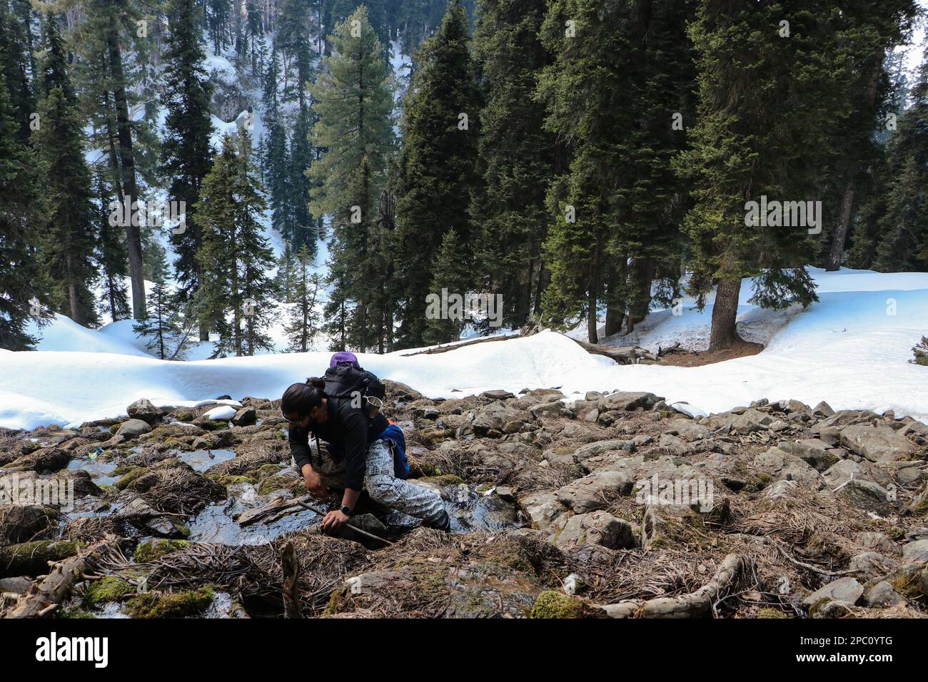 March 13, 2023, Srinagar, Jammu and Kashmir, India: A nature enthusiast ...