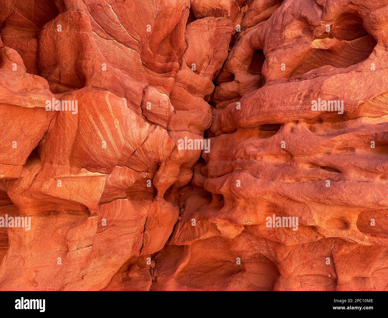 Stones and textures of the colored Red Salam Canyon, Egypt Stock Photo ...