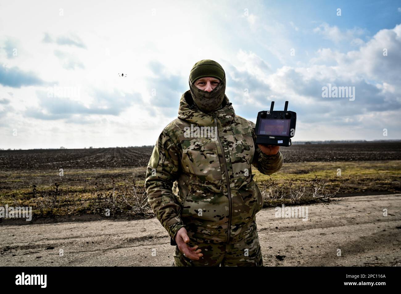 ZAPORIZHZHIA REGION, UKRAINE - MARCH 7, 2023 - A serviceman of the ...