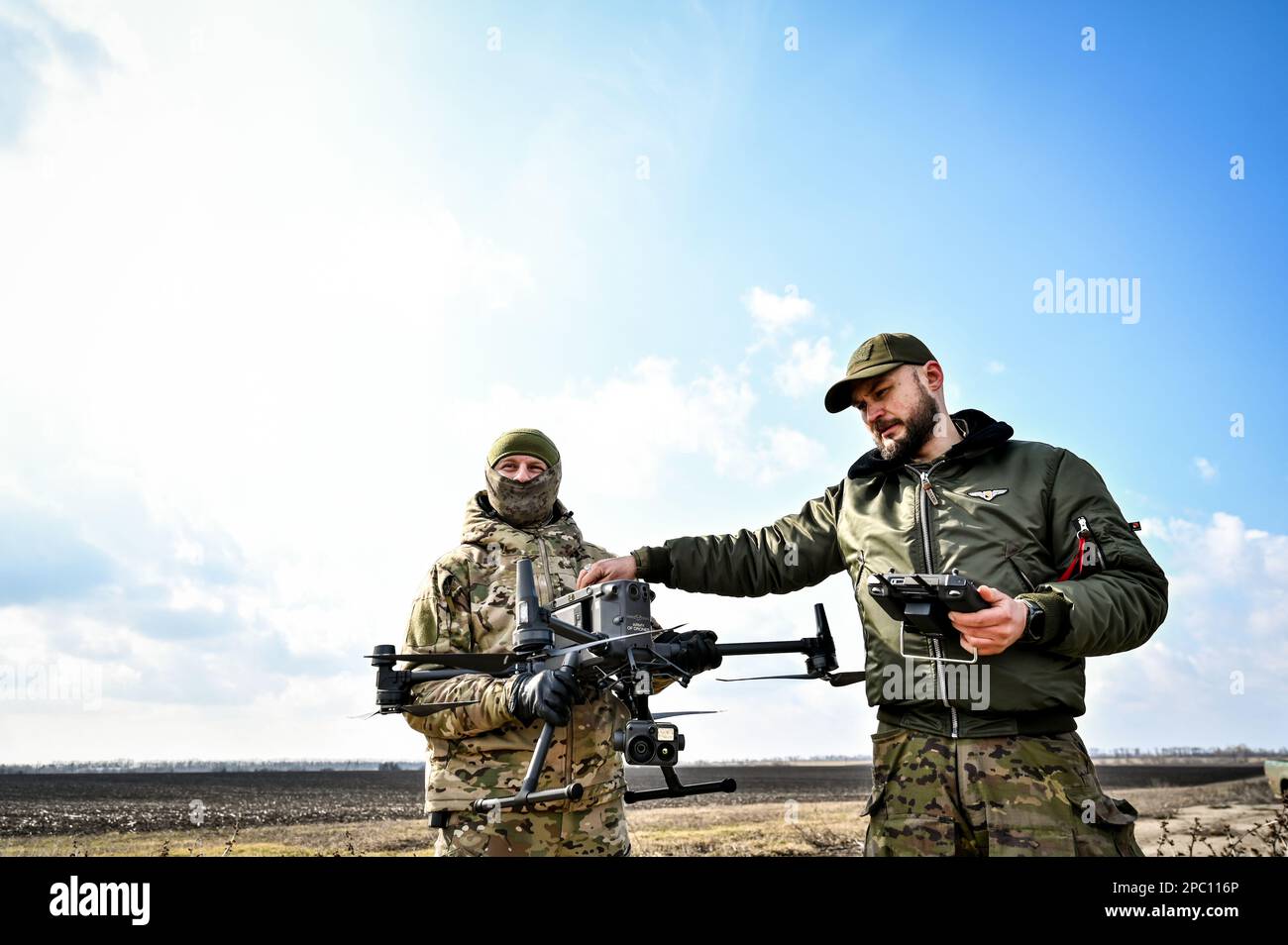 ZAPORIZHZHIA REGION, UKRAINE - MARCH 7, 2023 - Servicemen of the aerial ...