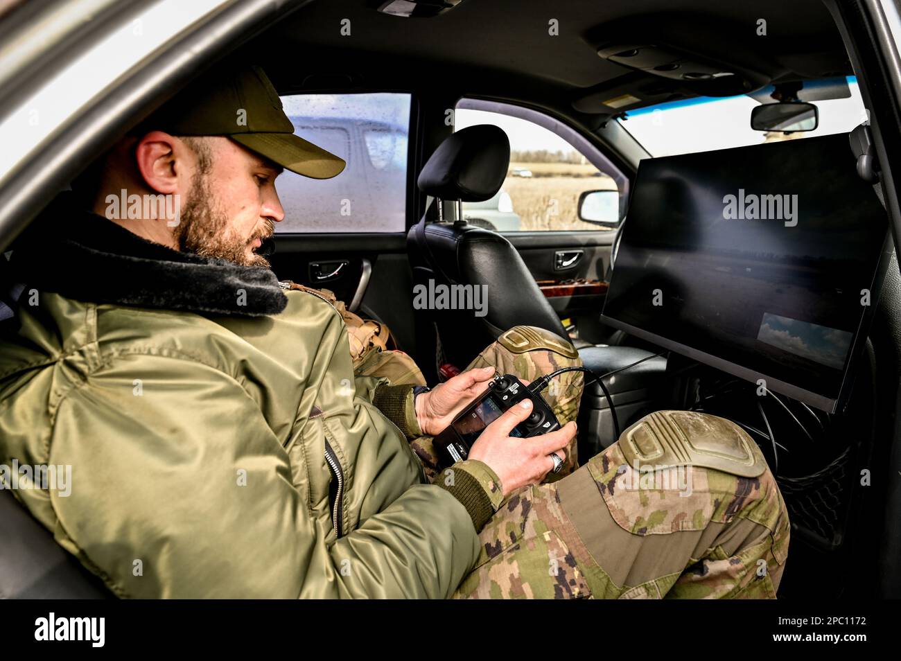 ZAPORIZHZHIA REGION, UKRAINE - MARCH 7, 2023 - A serviceman of the ...