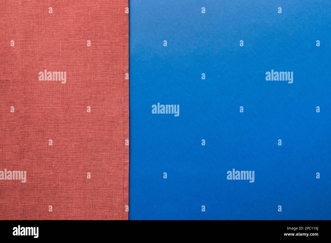 top view with red empty kitchen napkin isolated on table background ...