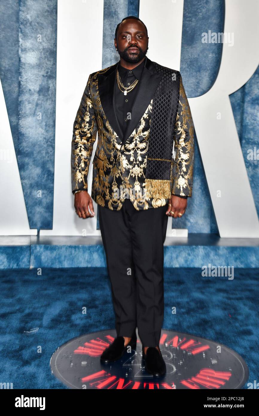 Brian Tyree Henry walking on the red carpet at the 2023 Vanity Fair ...