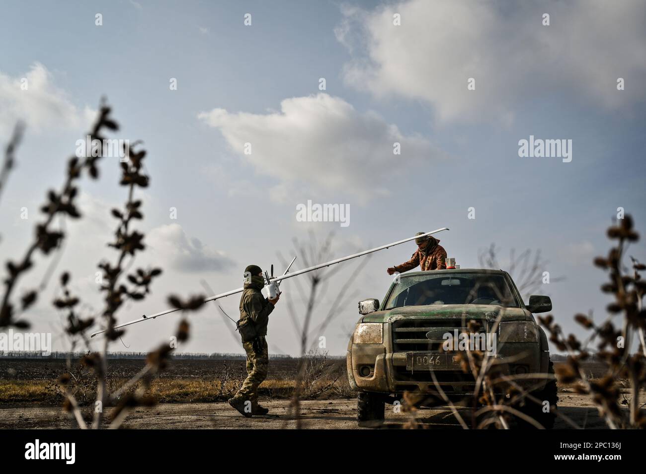 ZAPORIZHZHIA REGION, UKRAINE - MARCH 7, 2023 - Servicemen of the aerial ...