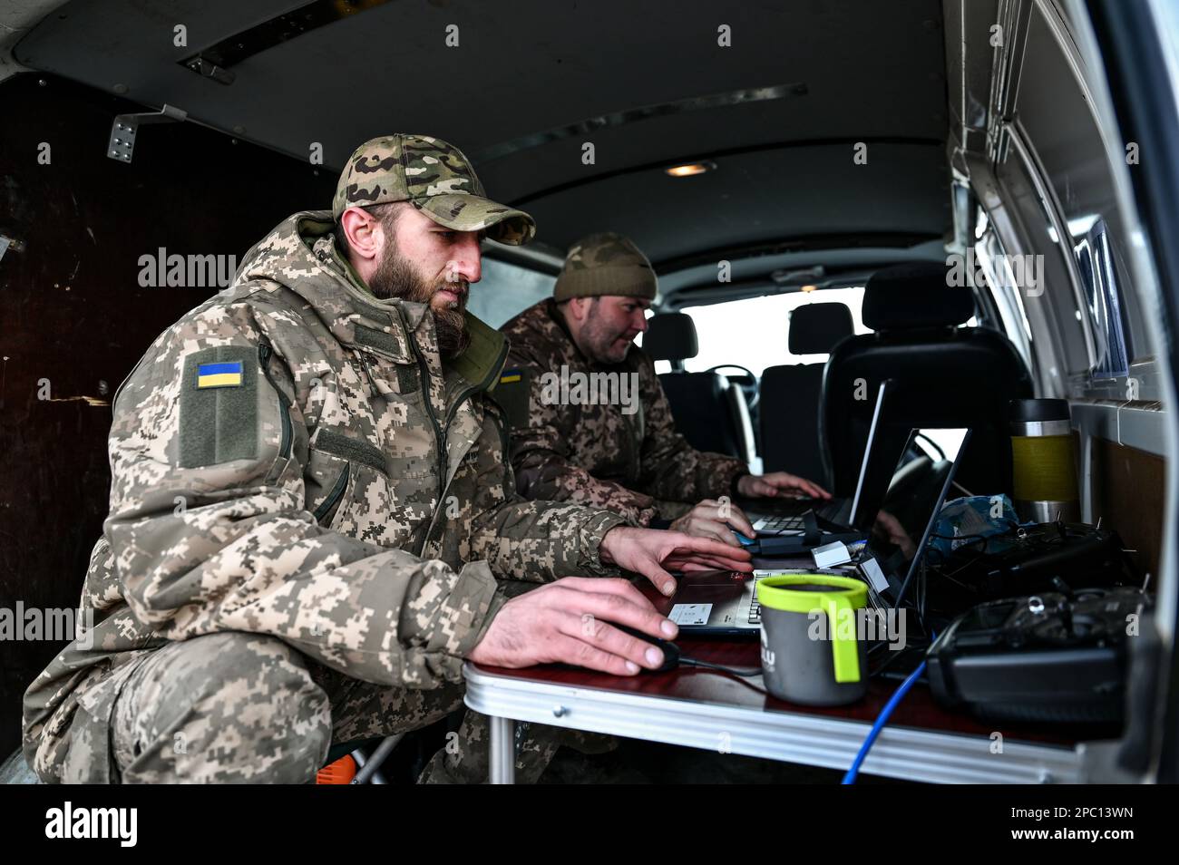 ZAPORIZHZHIA REGION, UKRAINE - MARCH 7, 2023 - Servicemen of the aerial ...