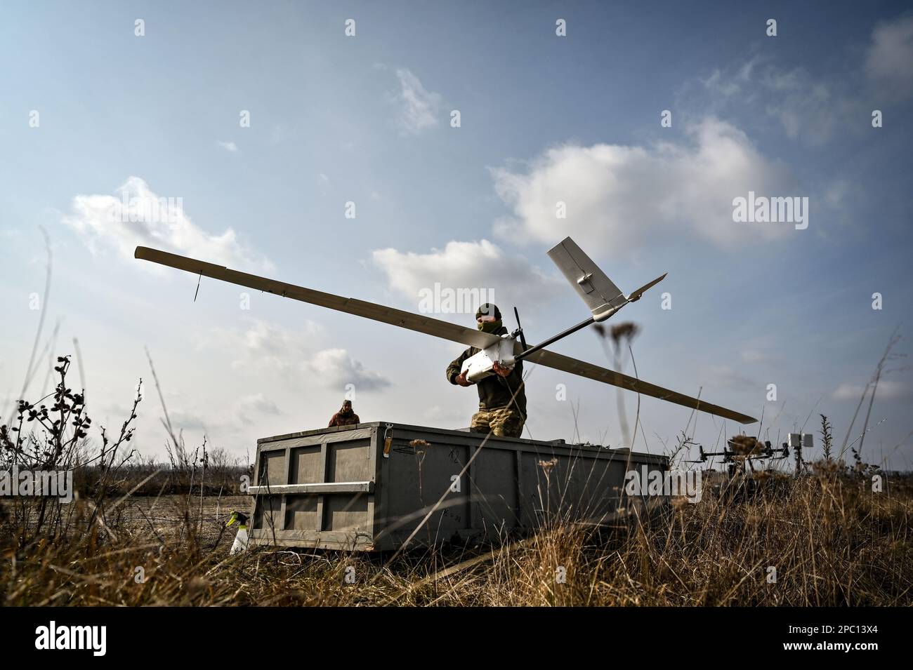 ZAPORIZHZHIA REGION, UKRAINE - MARCH 7, 2023 - Servicemen of the aerial ...