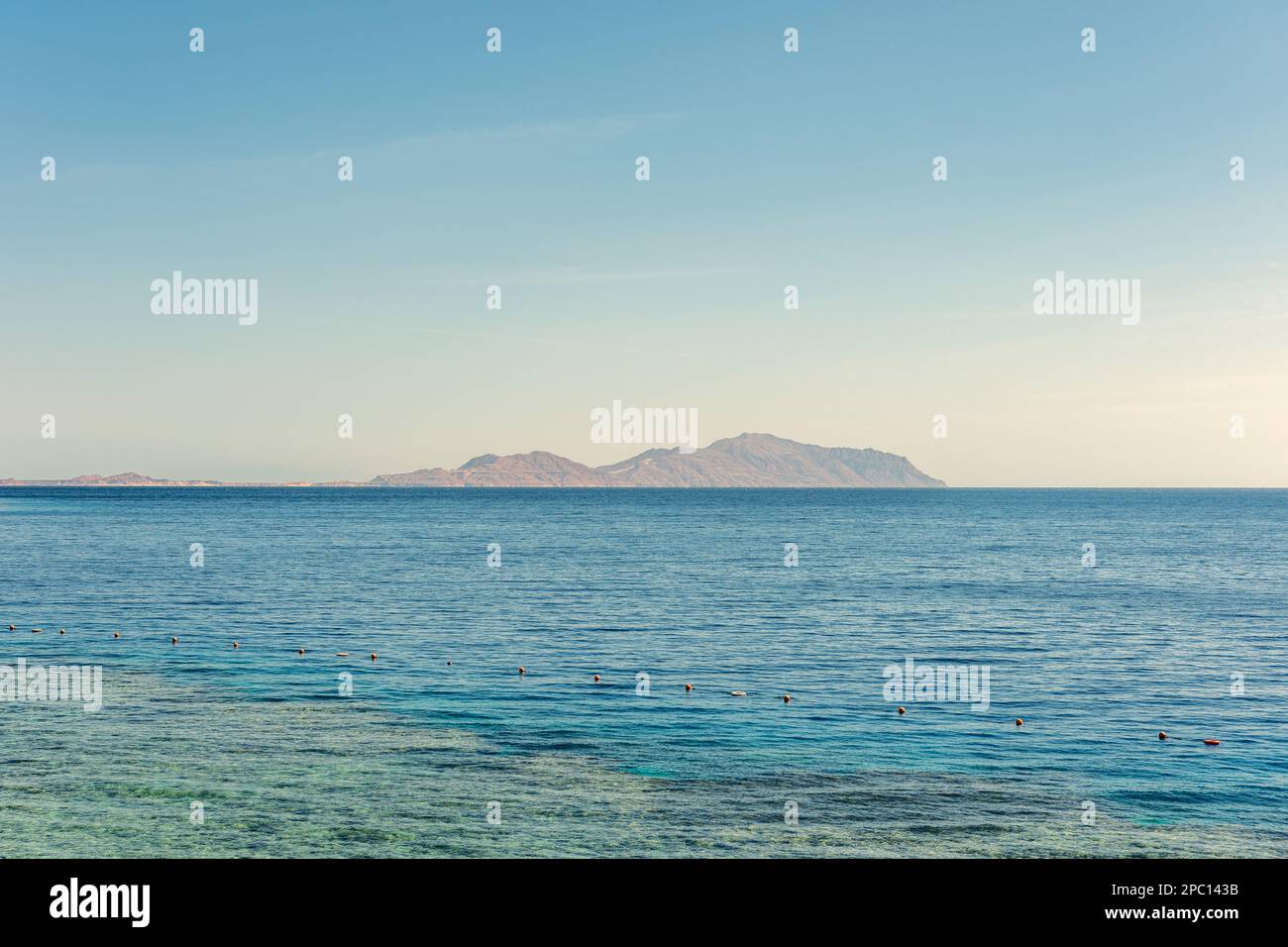 Amazing view of Red sea surface and Tiran Island. Egypt, Sharm El ...