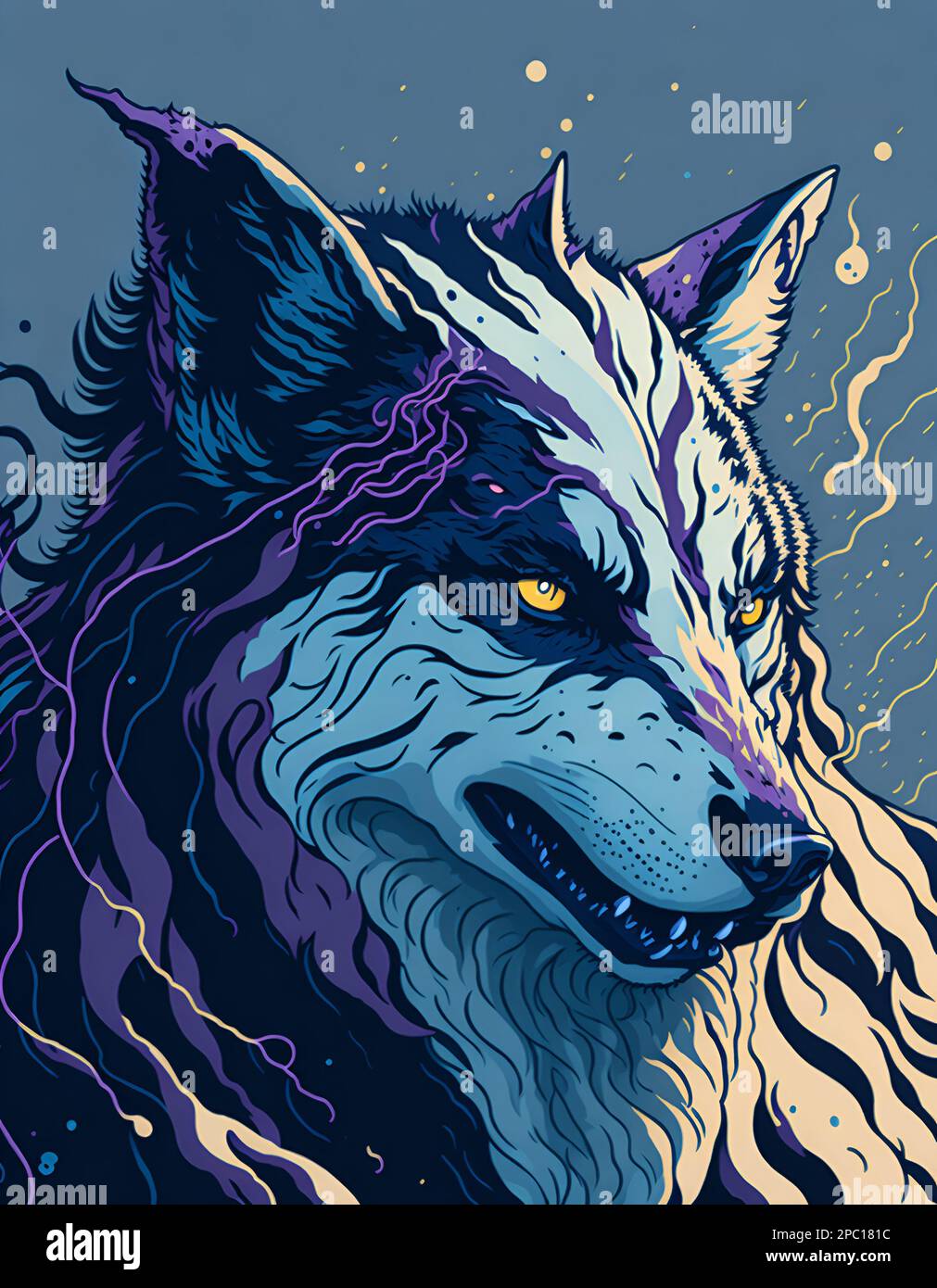 Cartoon wolf head. Ai generated iluustration Stock Photo - Alamy