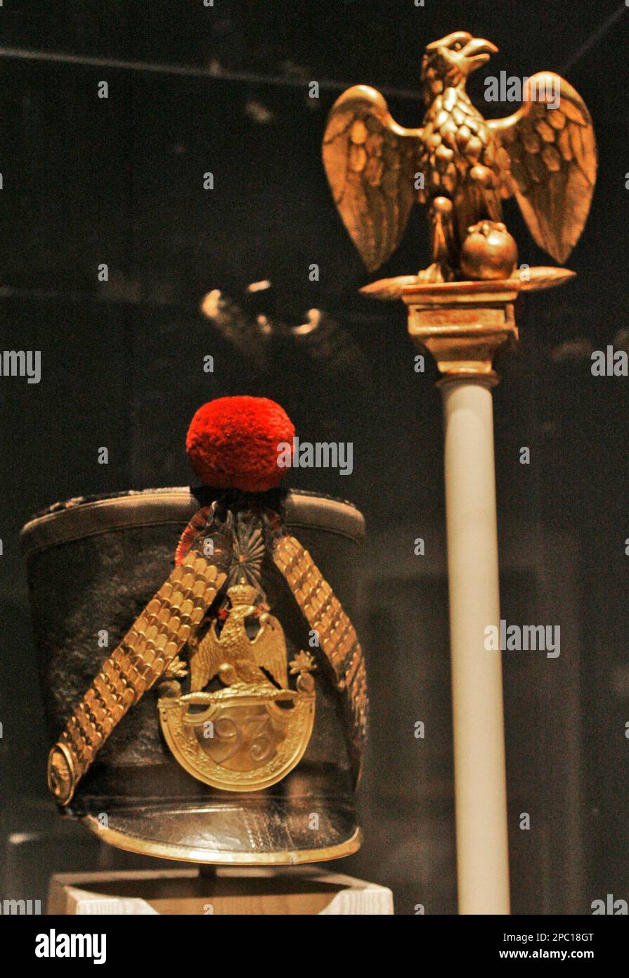 A battle hat belonging to Napoleon Bonaparte is seen on display at the ...