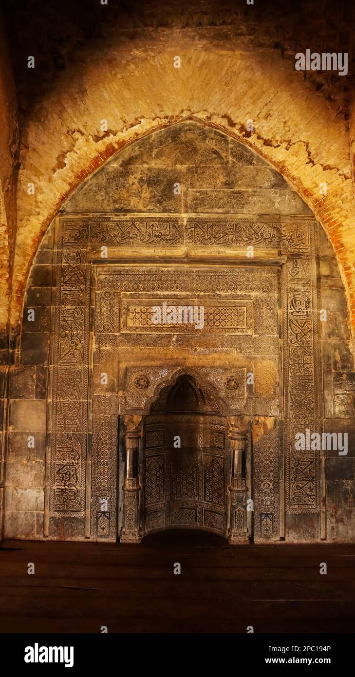 Inside Carving of Adina Mosque, Adina, West Bengal, India Stock Photo ...