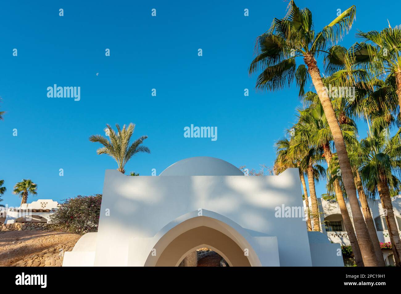 Traditional arabic white dome on sky background Stock Photo - Alamy