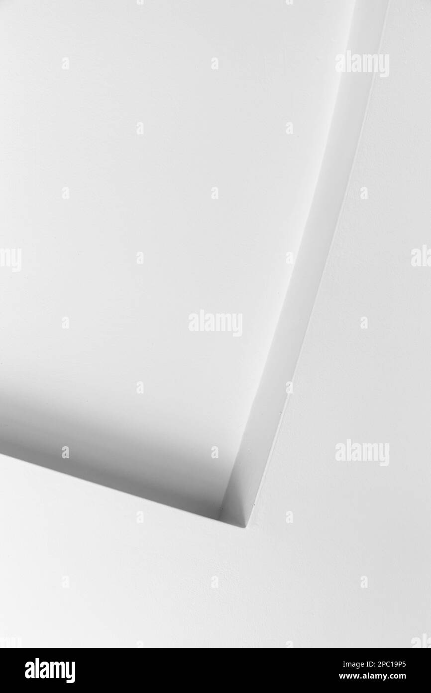 Abstract architecture background, white interior fragment with a niche ...