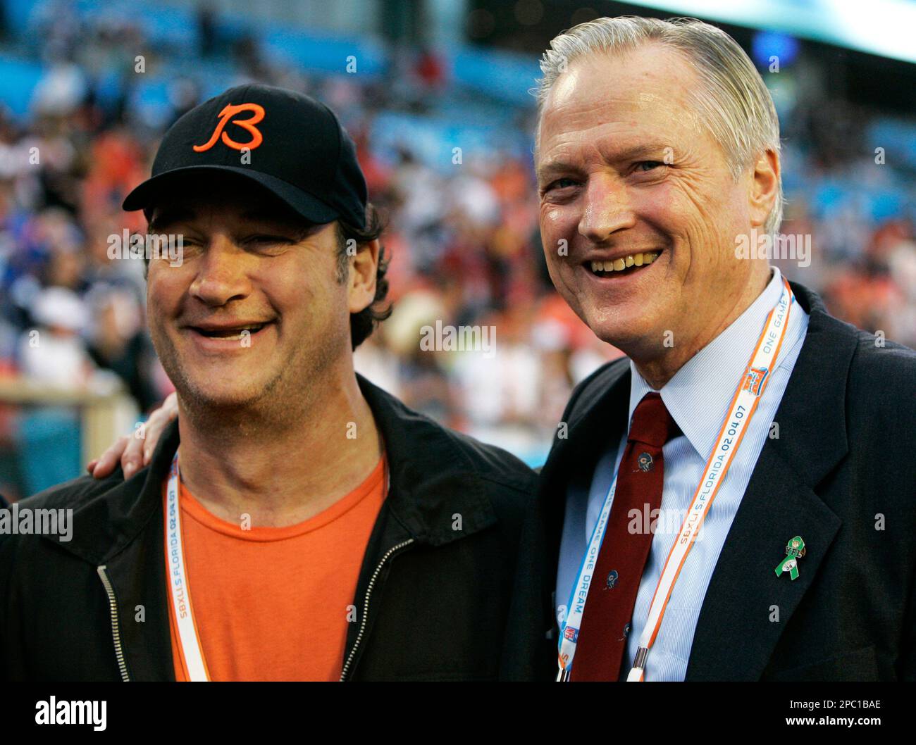 Actor Jim Belushi, left, and Chicago Bears chairman Michael McCaskey ...