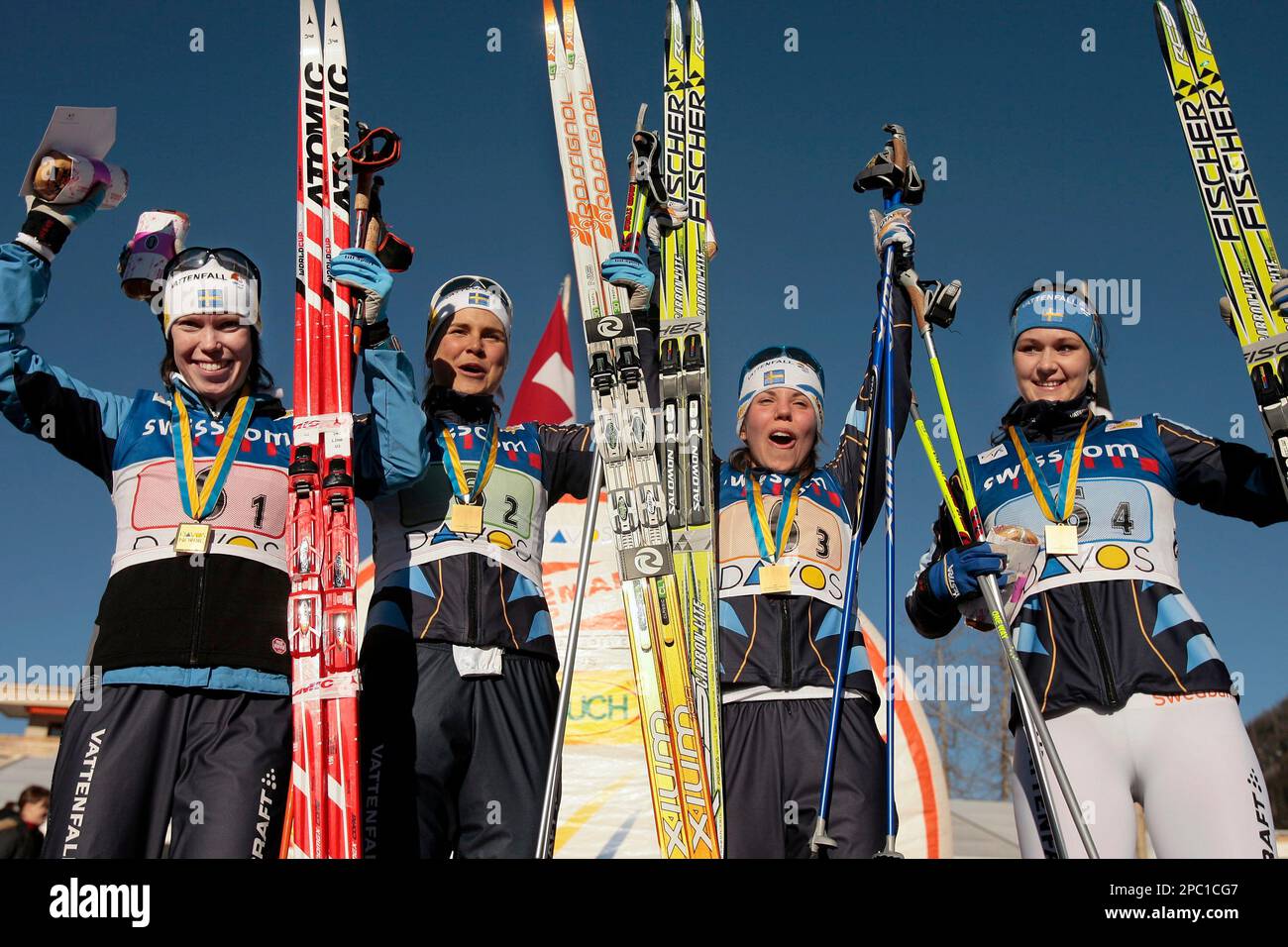 Die Schwedische Siegerstaffel mit v.l. Lina Andersson, Anna Karin ...