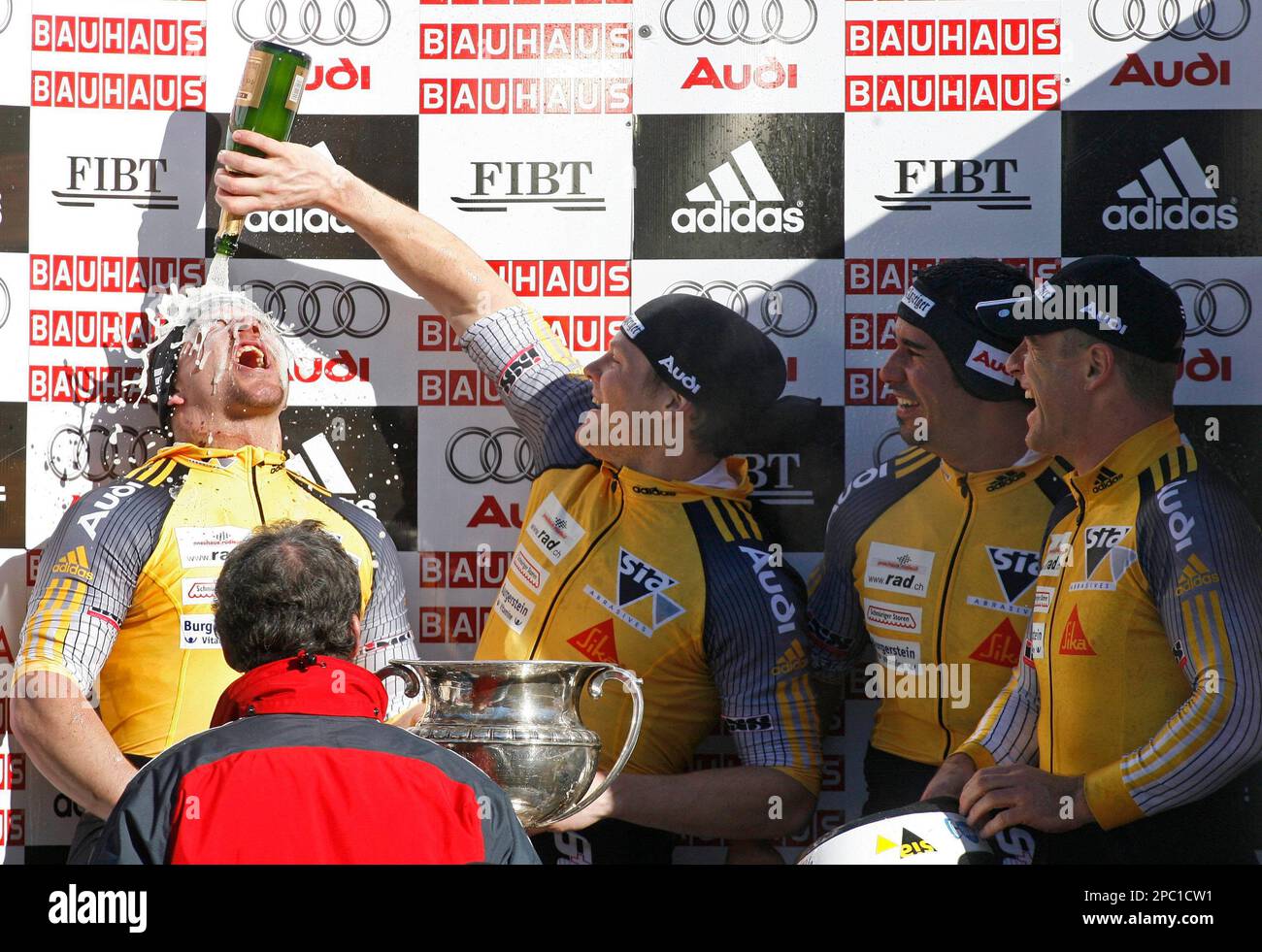 Gold medal winners Beat Hefti, Thomas Lamparter, Cedric Grand and Ivo ...