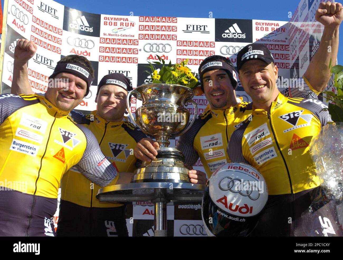 Gold medal winners Beat Hefti, Thomas Lamparter, Cedric Grand and Ivo ...